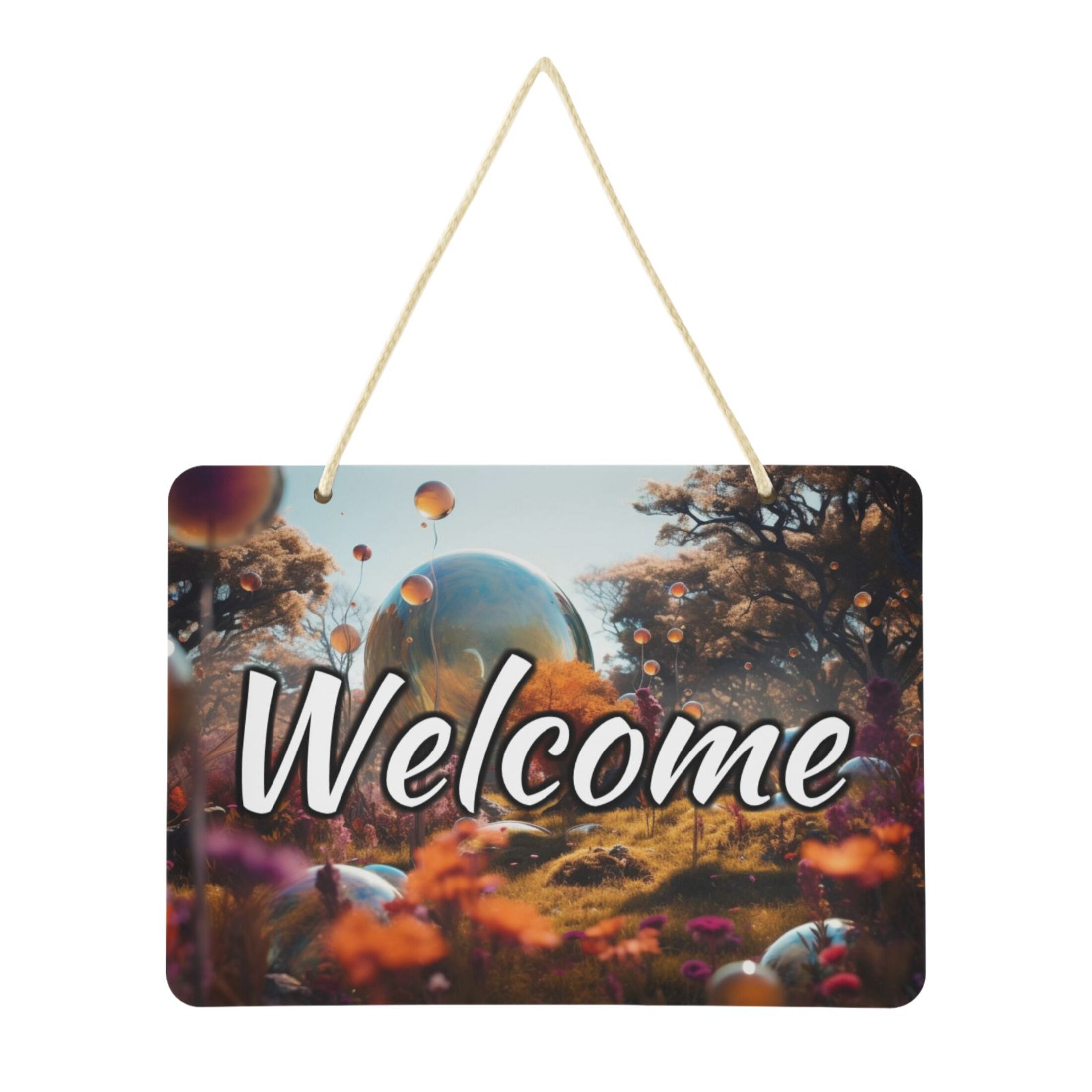 Welcome Door Sign Decoration 13.8" Rectangular Front Entrance Hanging ...