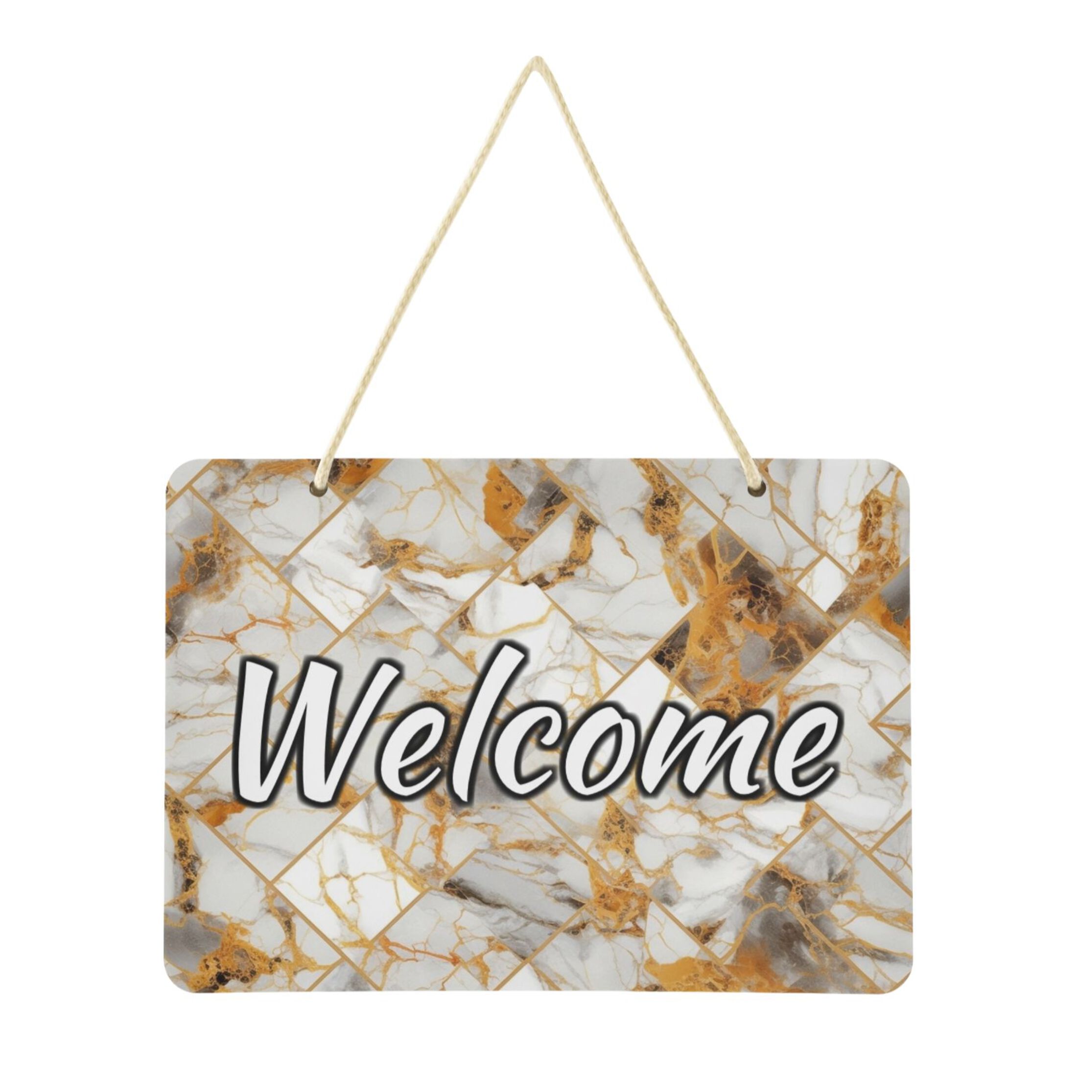 Welcome Door Sign Decoration 13.8" Rectangular Front Entrance Hanging ...