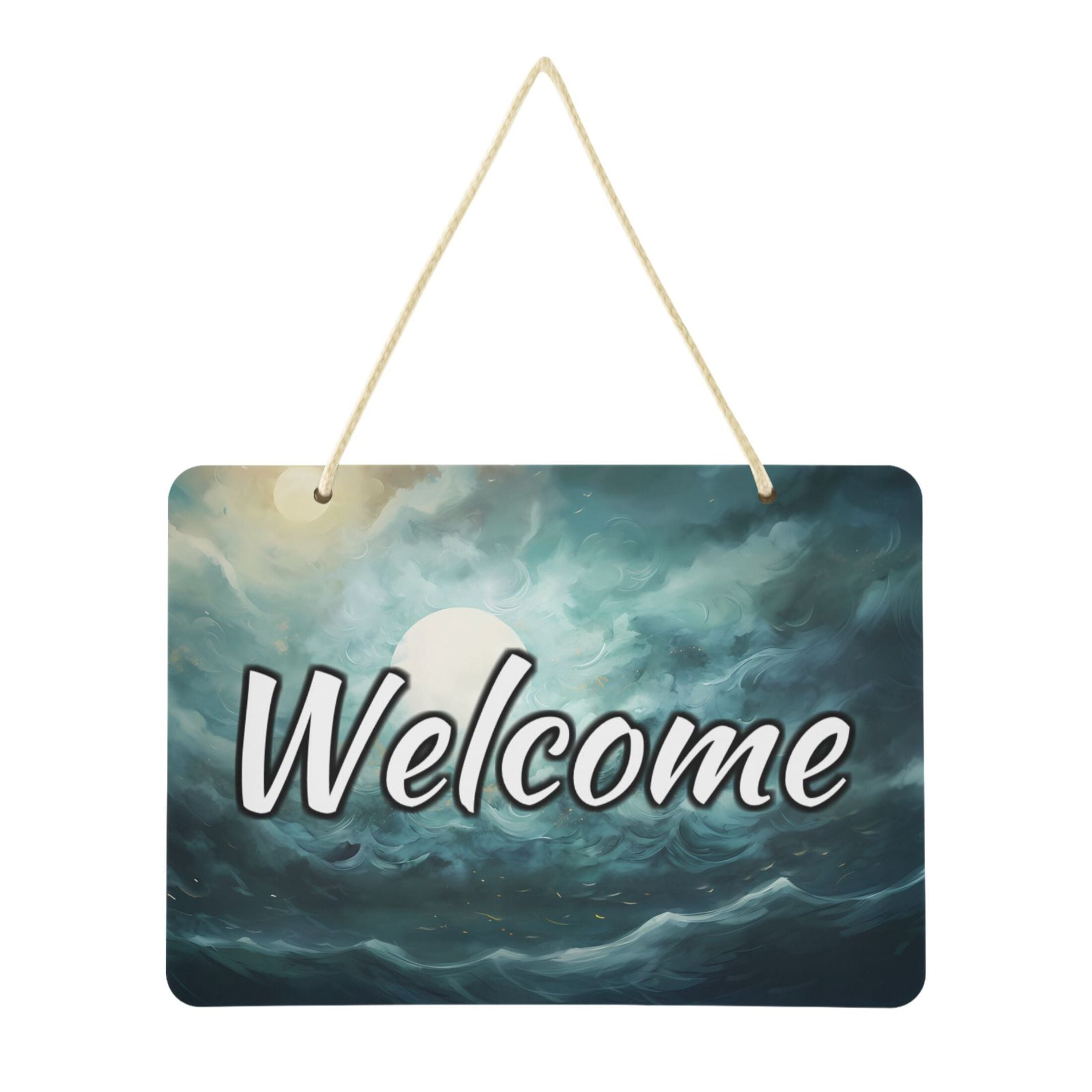 Welcome Door Sign Decoration 13.8" Rectangular Front Entrance Hanging ...