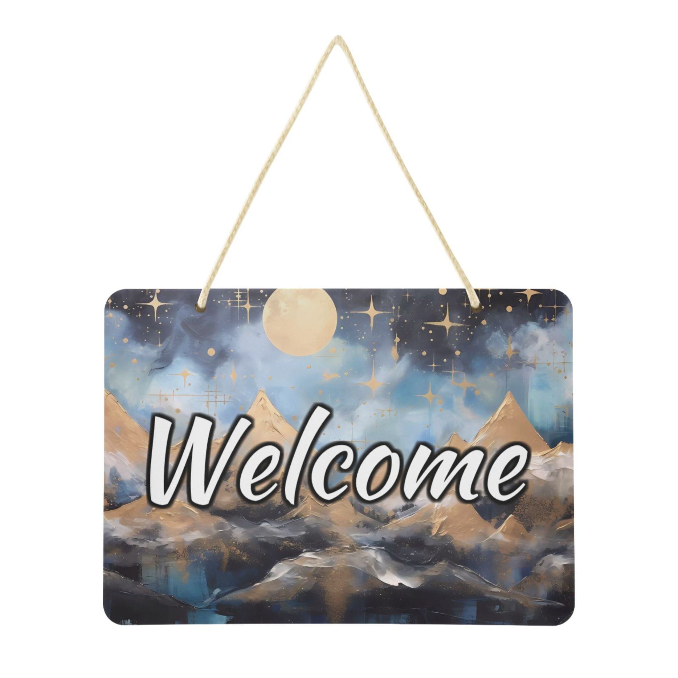 Welcome Door Sign Decoration 13.8" Rectangular Front Entrance Hanging ...