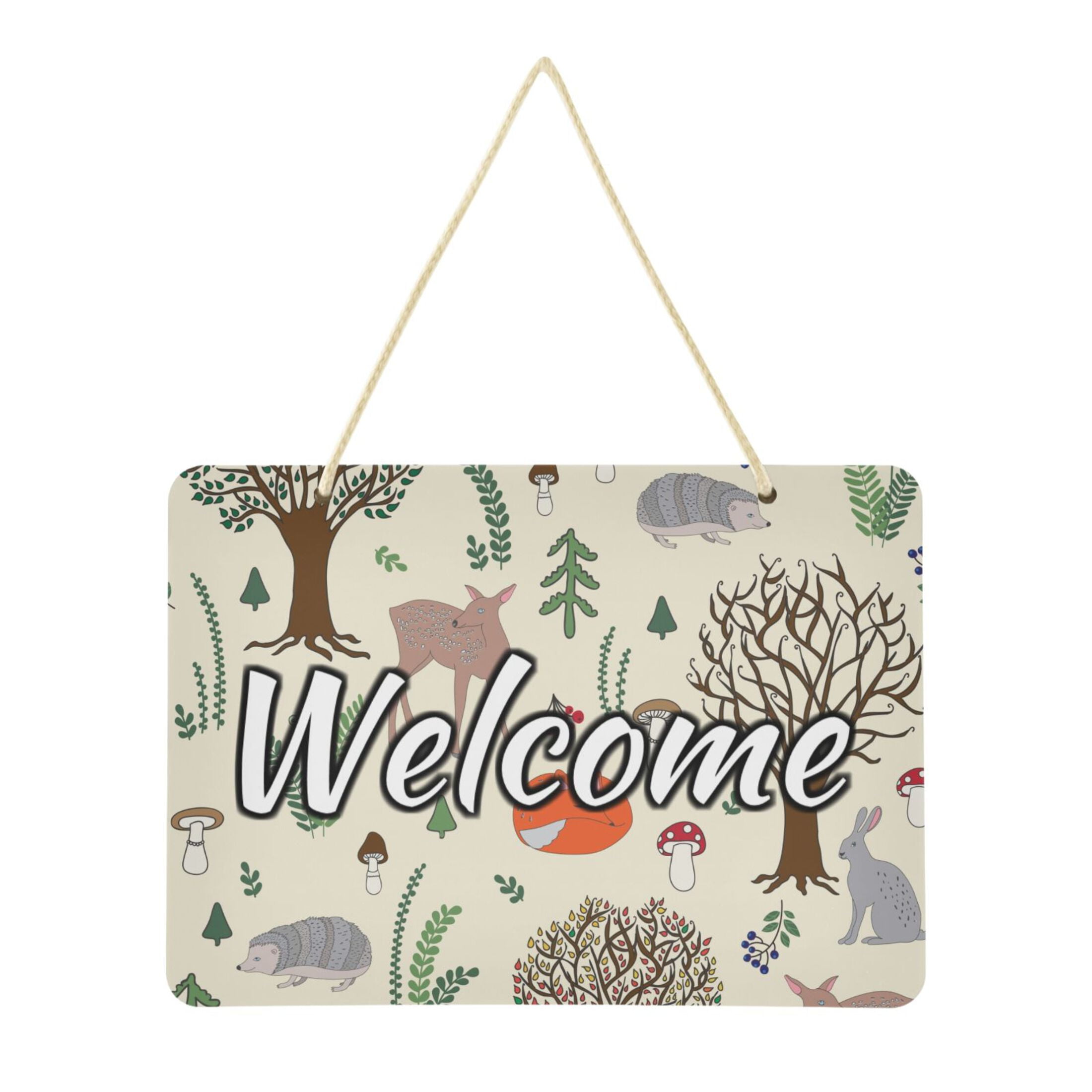 Welcome Door Sign Decoration 13.8" Rectangular Front Entrance Hanging ...