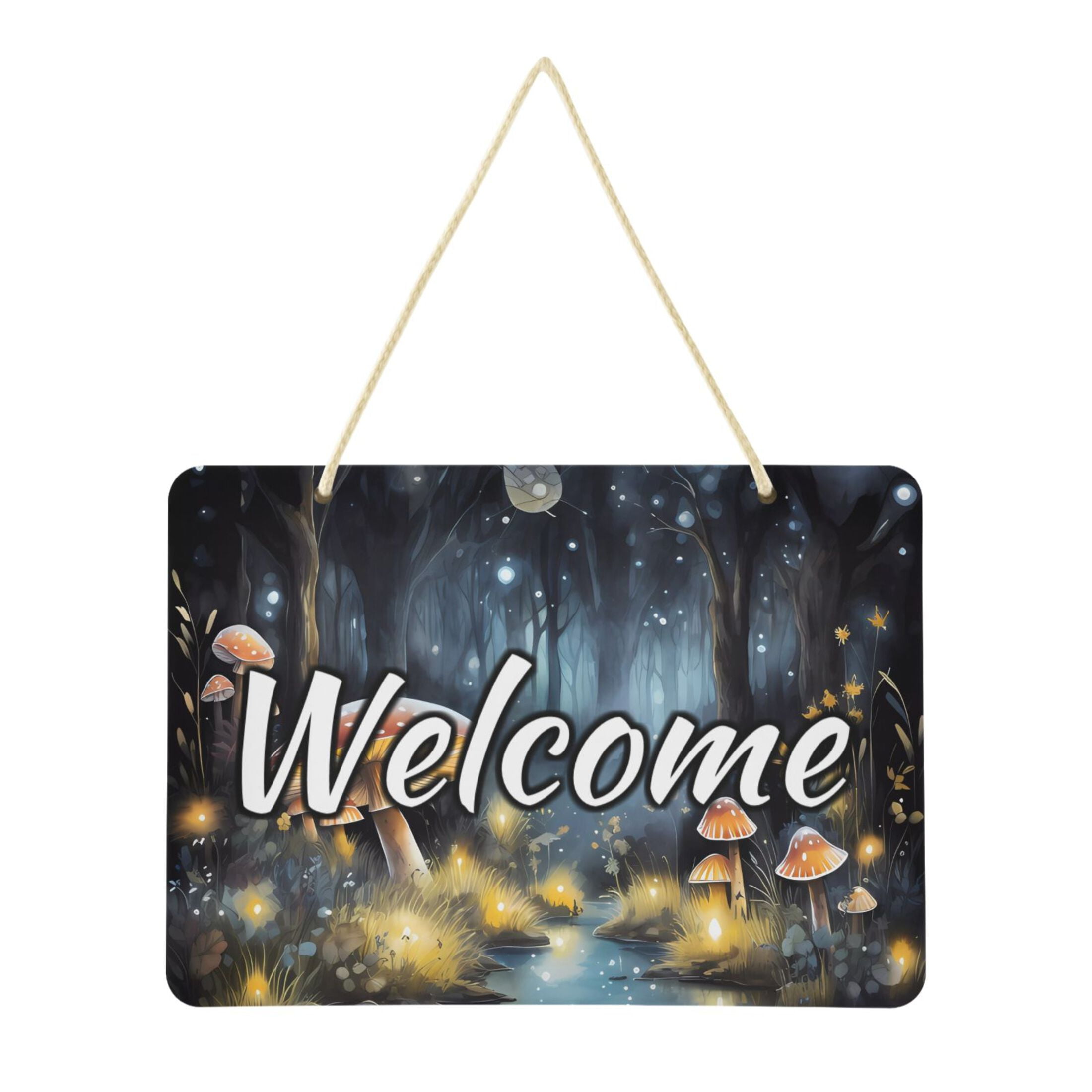 Welcome Door Sign Decoration 13.8" Rectangular Front Entrance Hanging ...