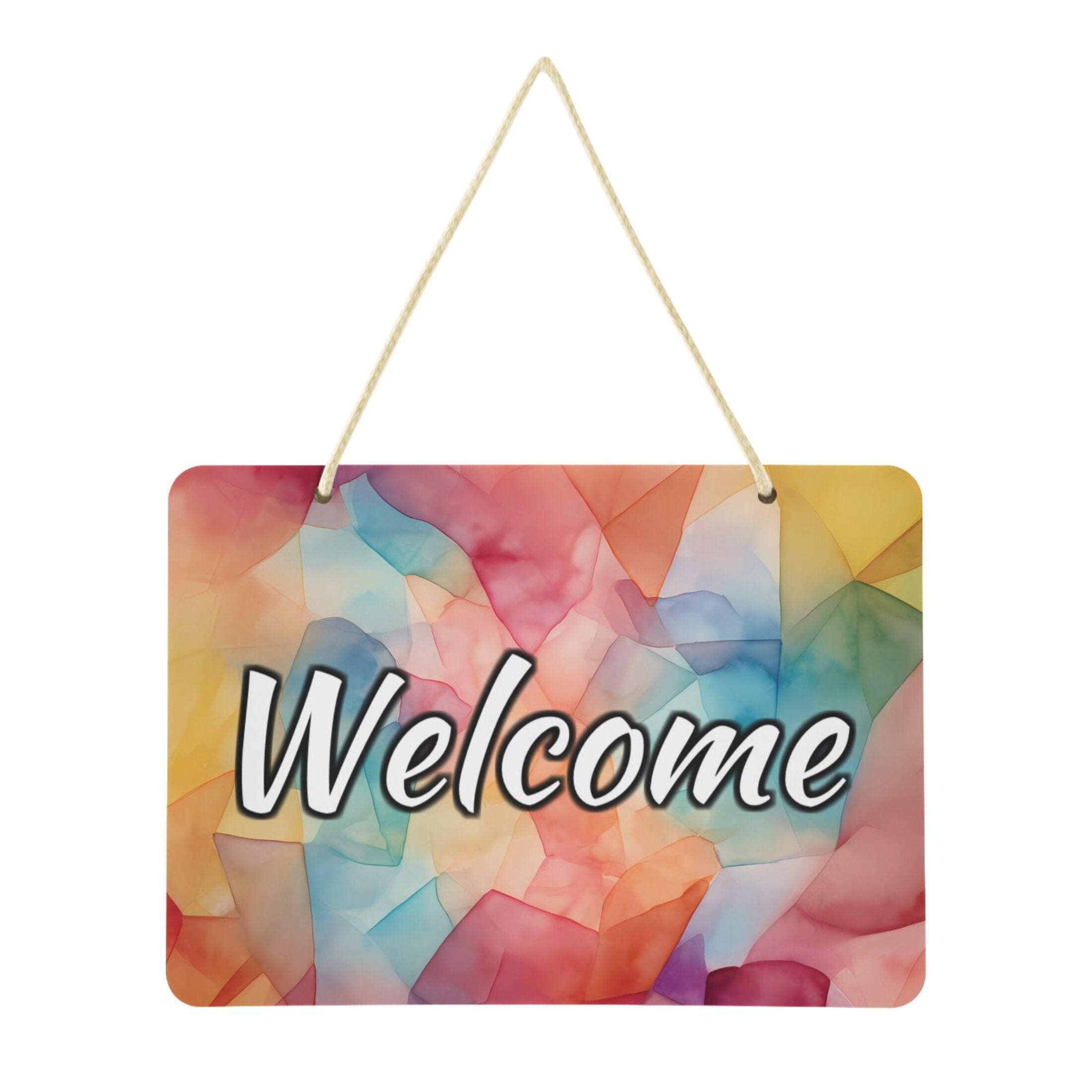 Welcome Door Sign Decoration 13.8" Rectangular Front Entrance Hanging ...