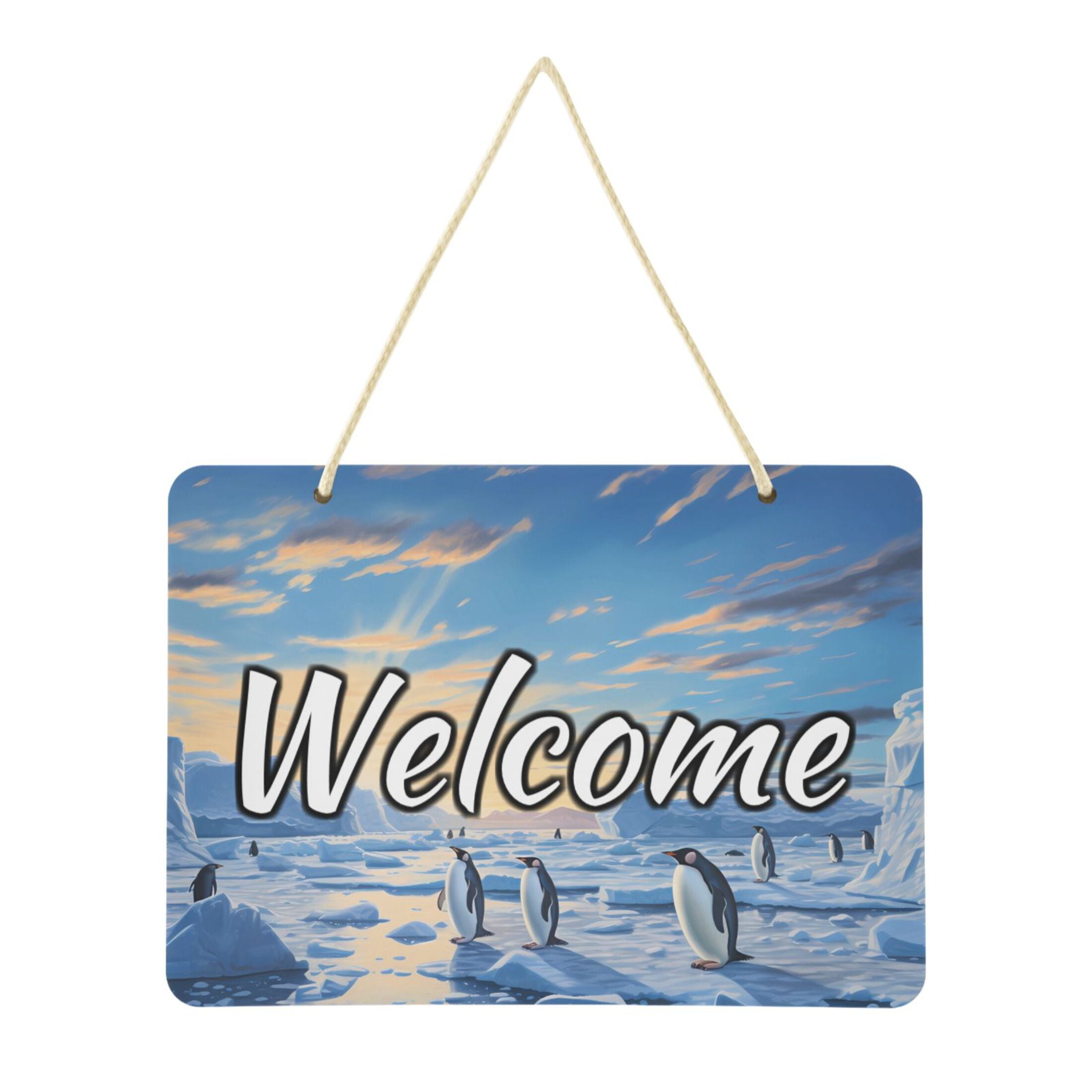 Welcome Door Sign Decoration 13.8" Rectangular Front Entrance Hanging ...