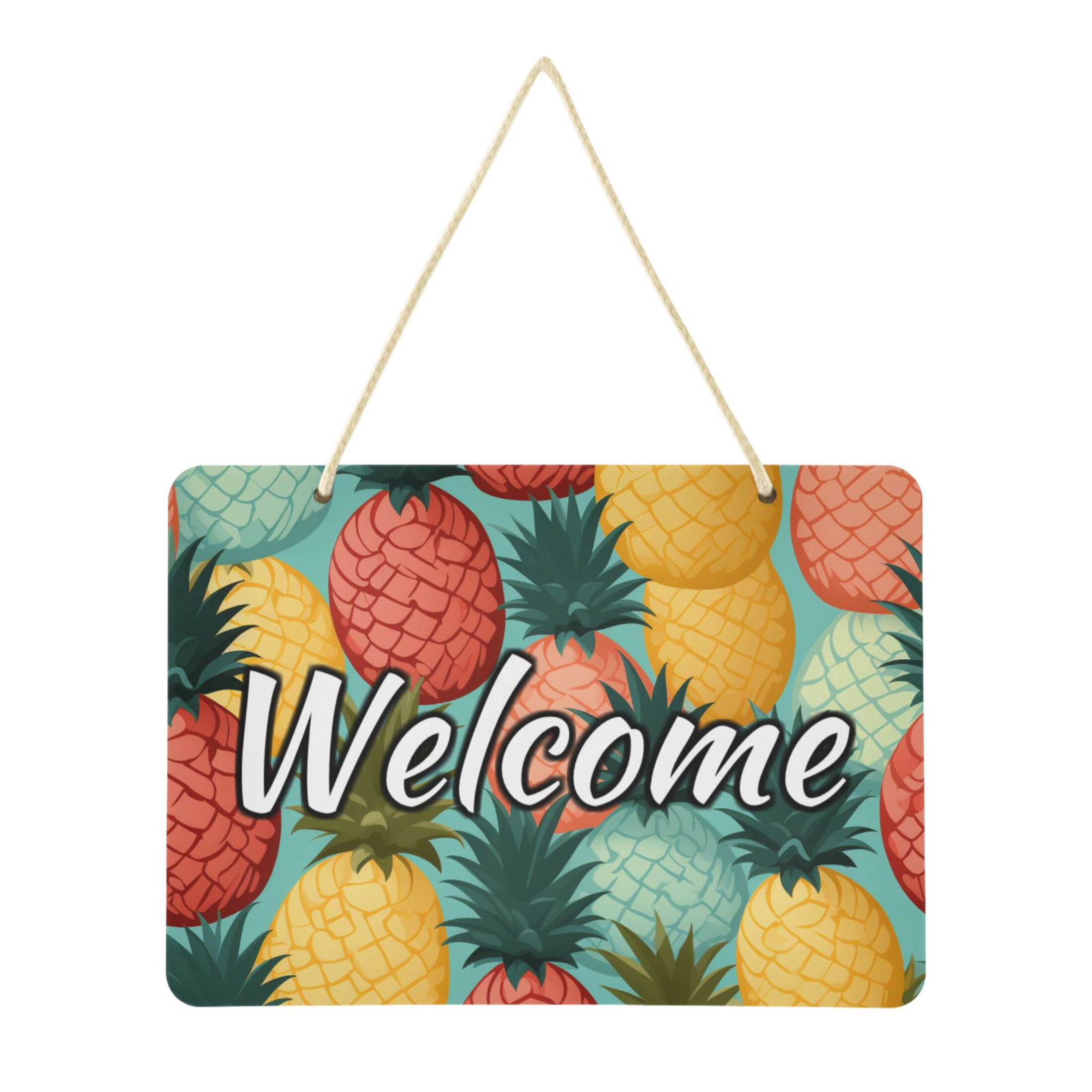 Welcome Door Sign Decoration 13.8" Rectangular Front Entrance Hanging ...