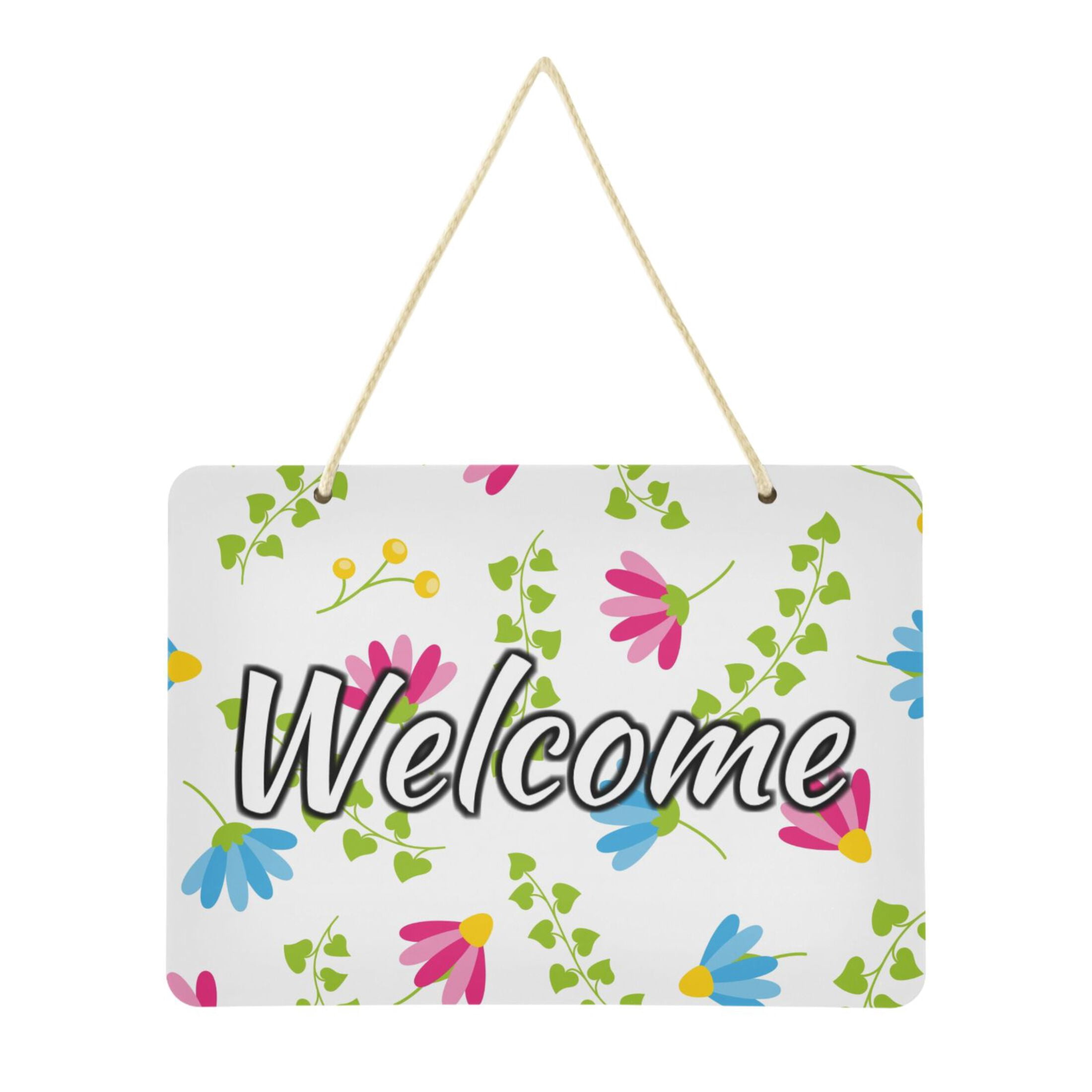 Welcome Door Sign Decoration 13.8" Rectangular Front Entrance Hanging ...