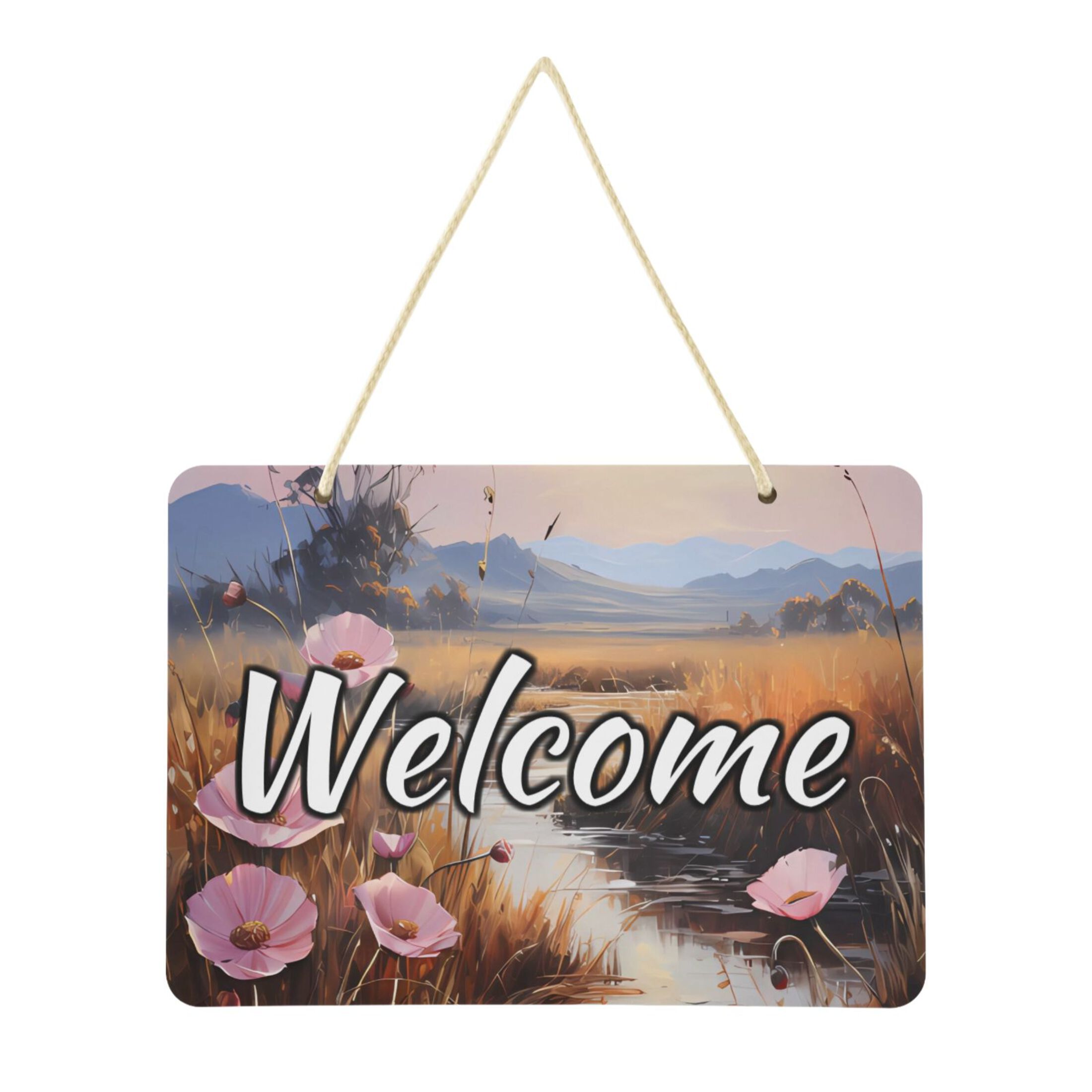 Welcome Door Sign Decoration 13.8" Rectangular Front Entrance Hanging ...
