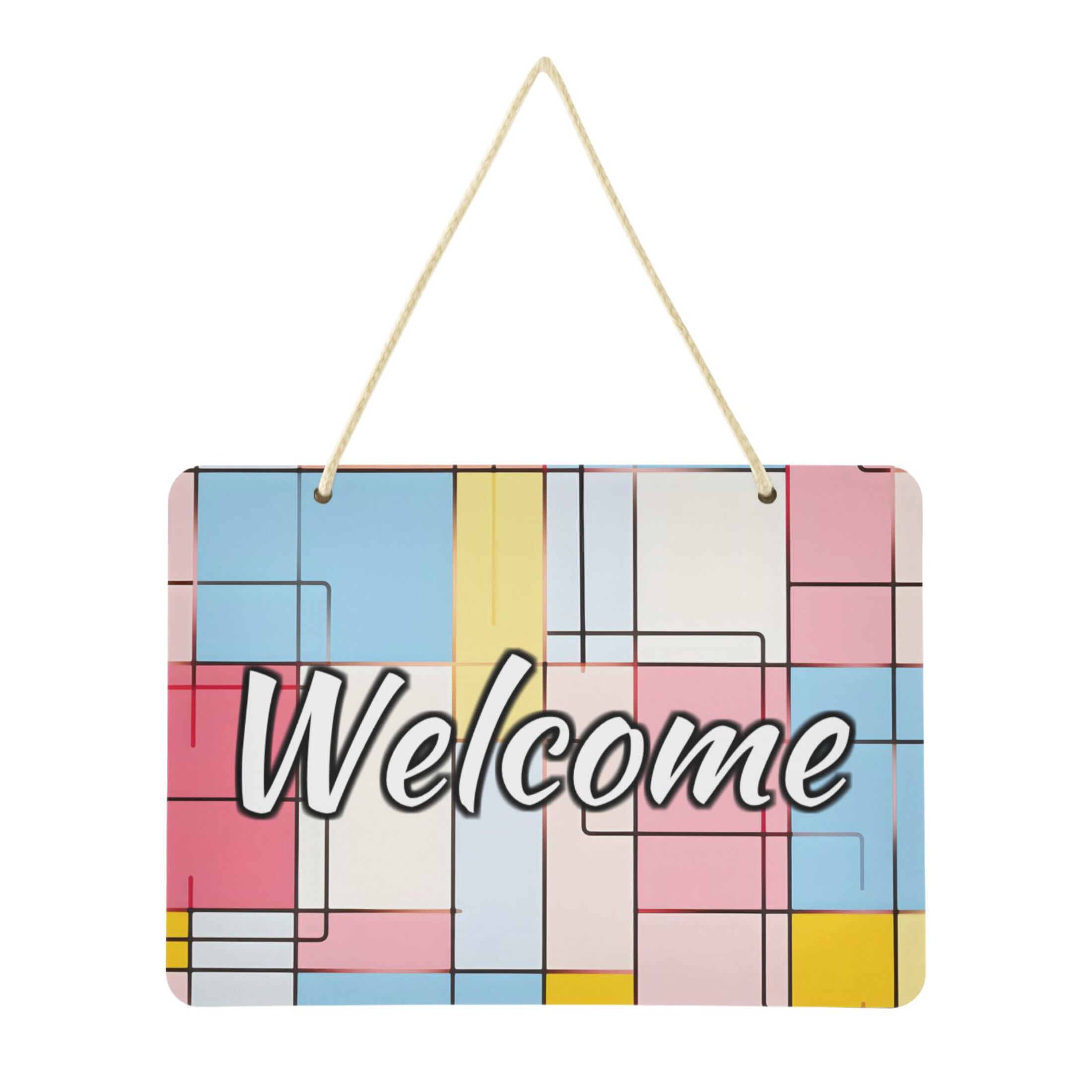 Welcome Door Sign Decoration 13.8" Rectangular Front Entrance Hanging ...