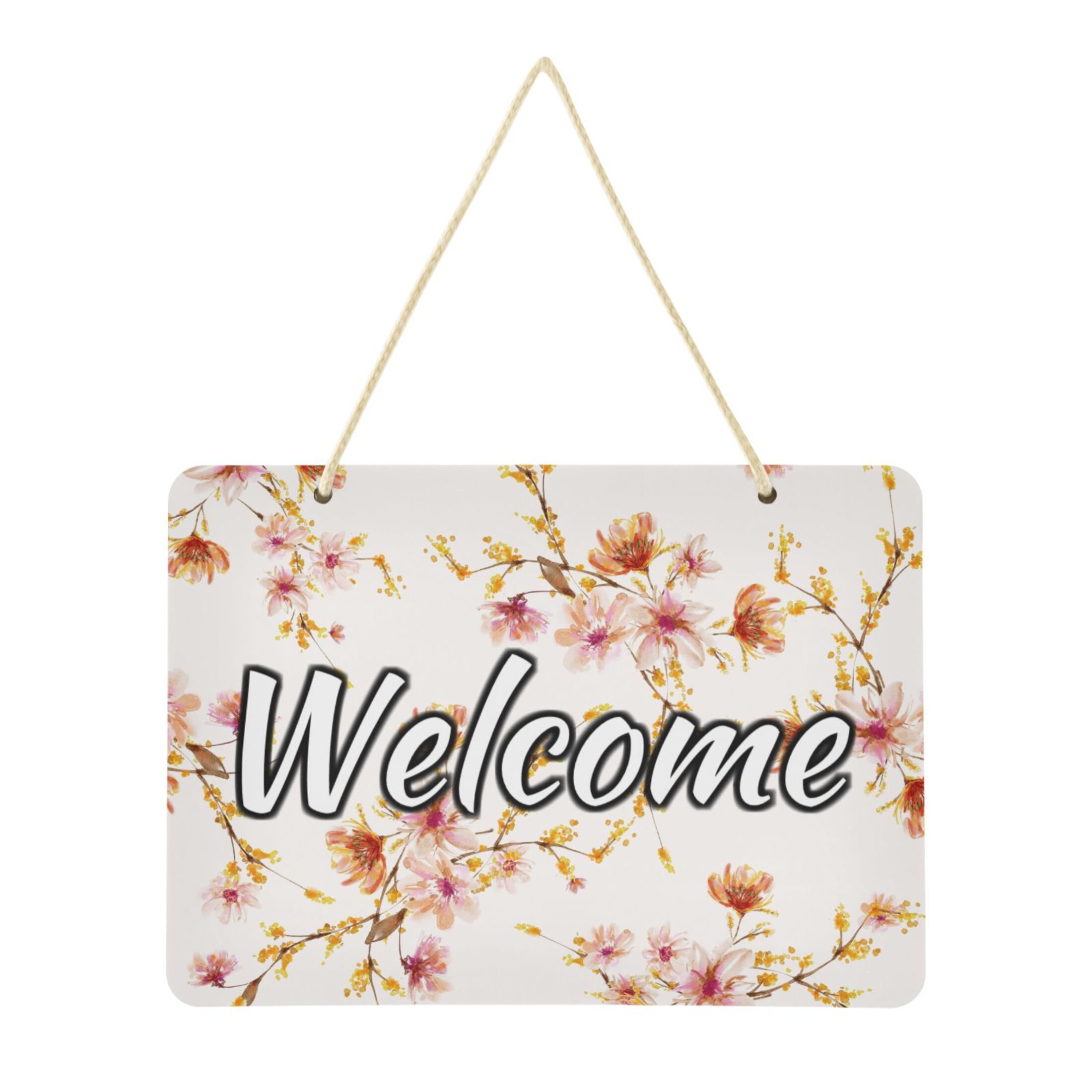 Welcome Door Sign Decoration 13.8" Rectangular Front Entrance Hanging ...