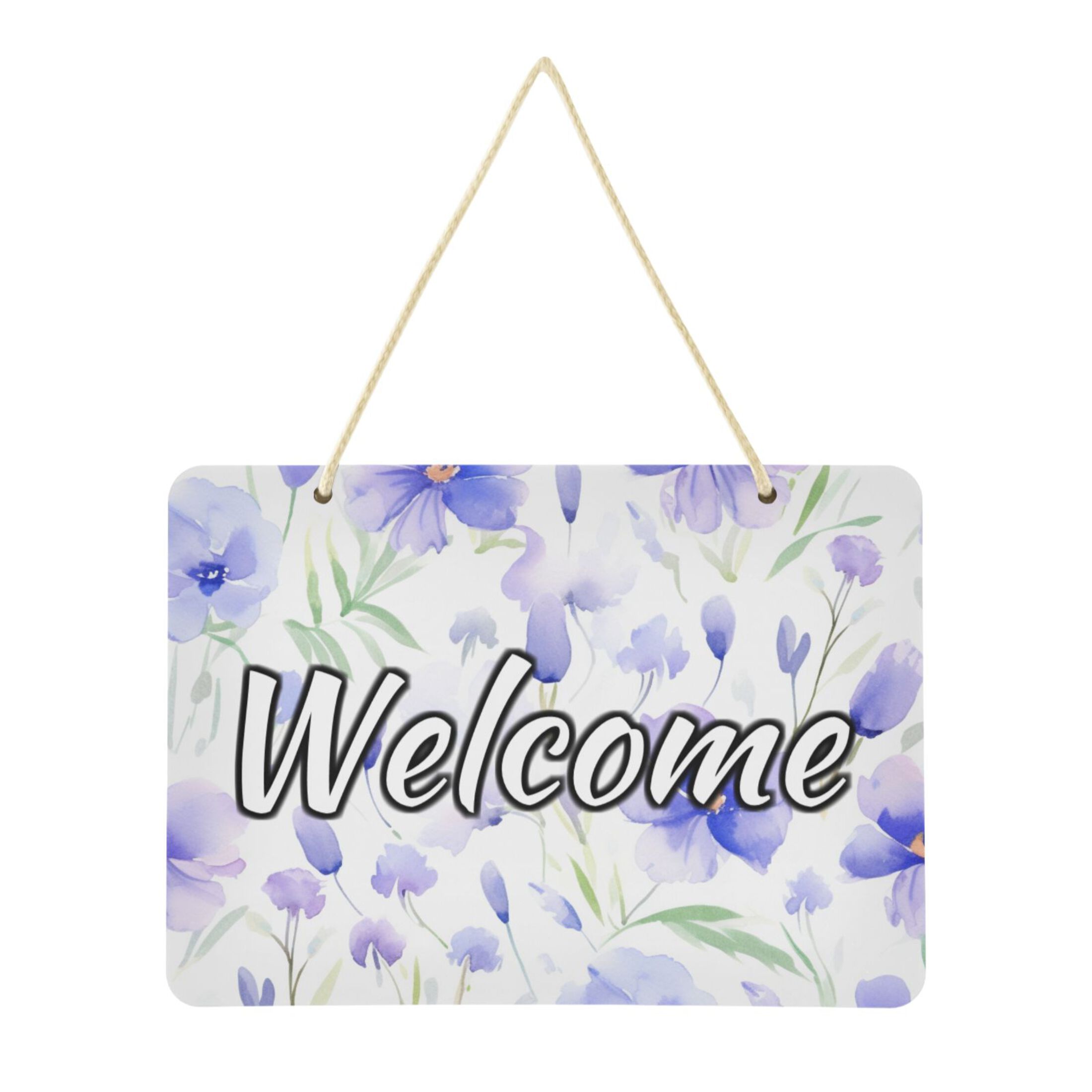 Welcome Door Sign Decoration 13.8" Rectangular Front Entrance Hanging ...