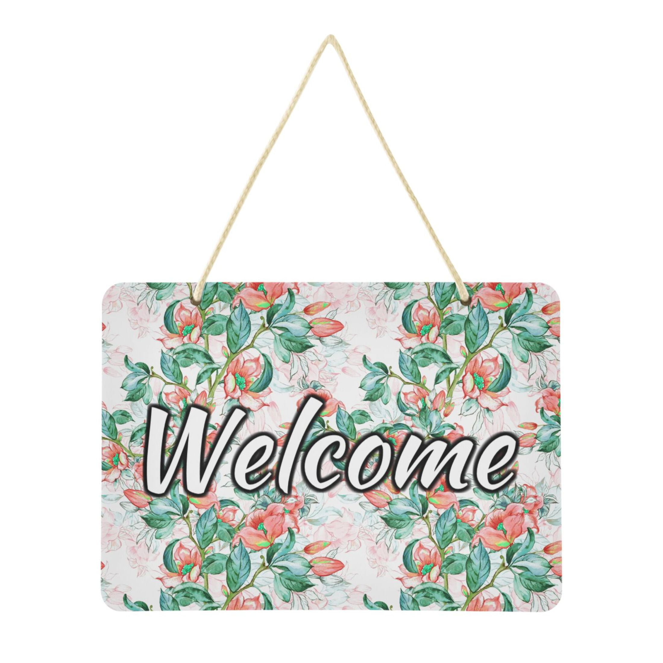 Welcome Door Sign Decoration 13.8" Rectangular Front Entrance Hanging ...