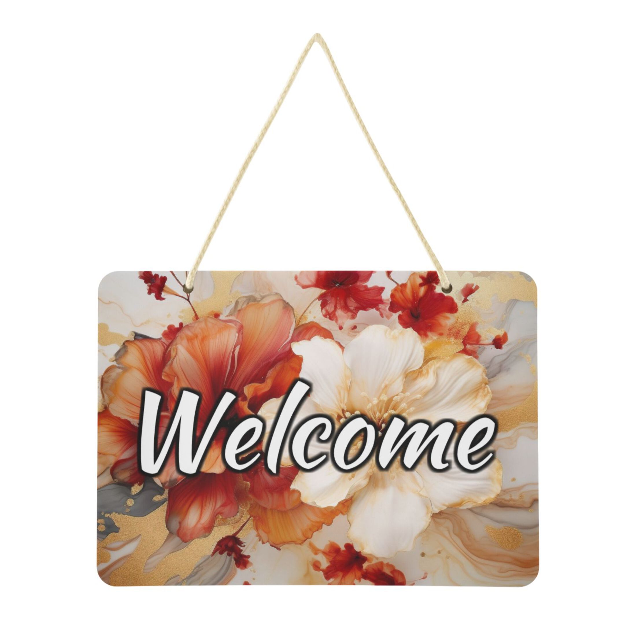 Welcome Door Sign Decoration 13.8" Rectangular Front Entrance Hanging ...