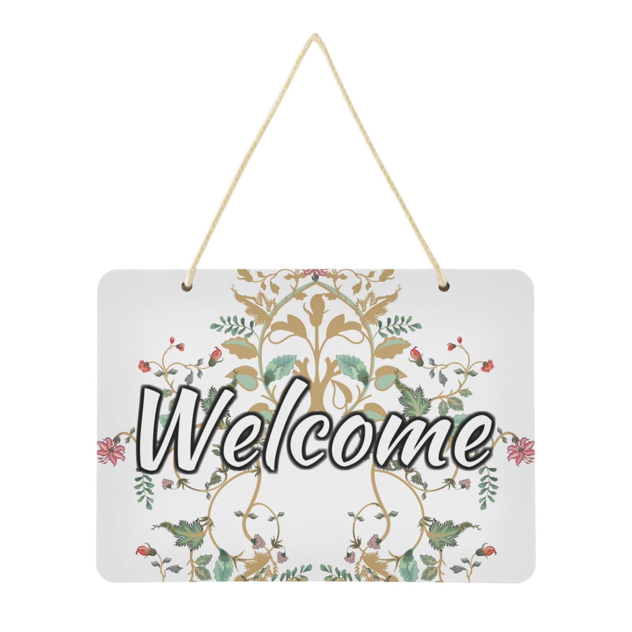 Welcome Door Sign Decoration 13.8" Rectangular Front Entrance Hanging ...