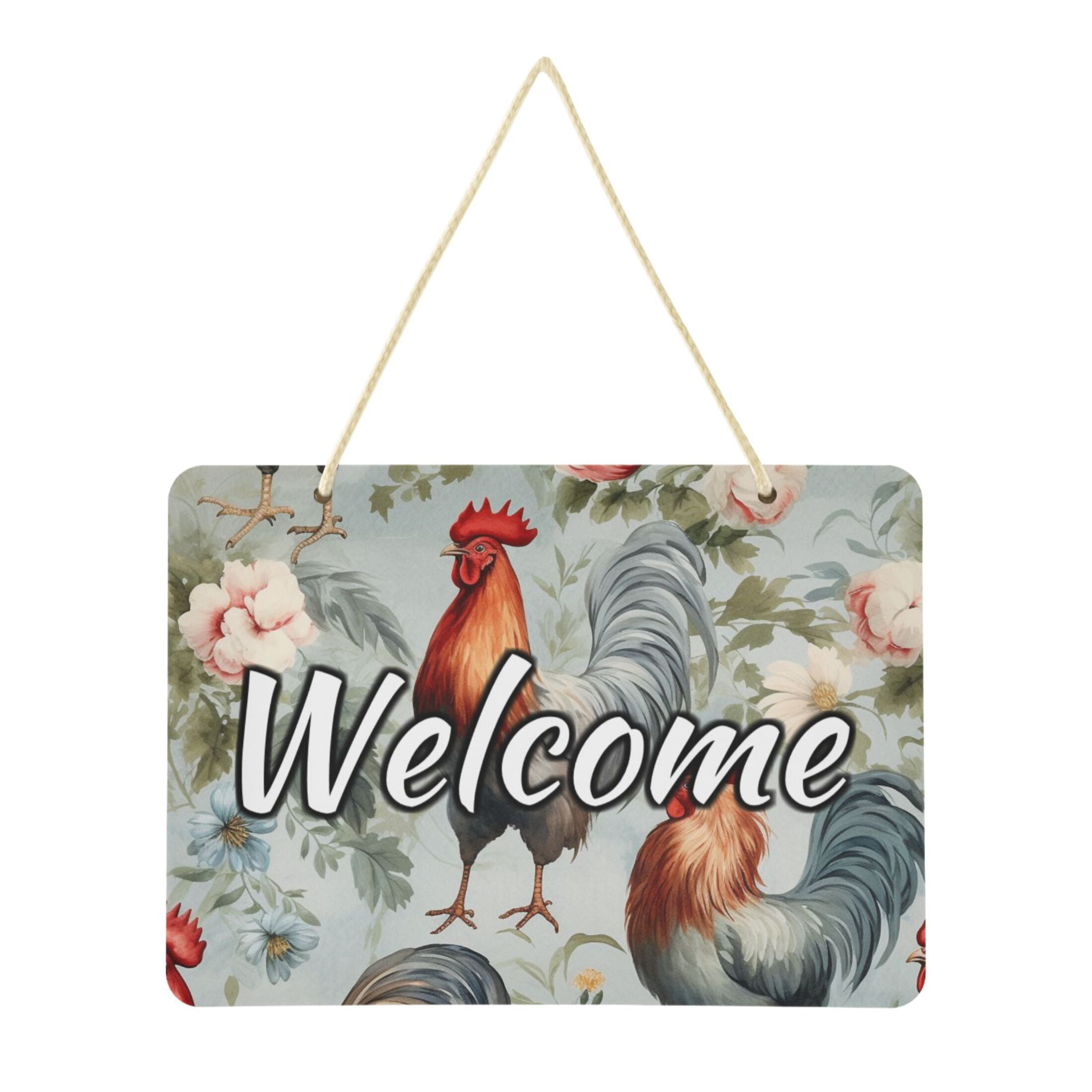 Welcome Door Sign Decoration 13.8" Rectangular Front Entrance Hanging ...