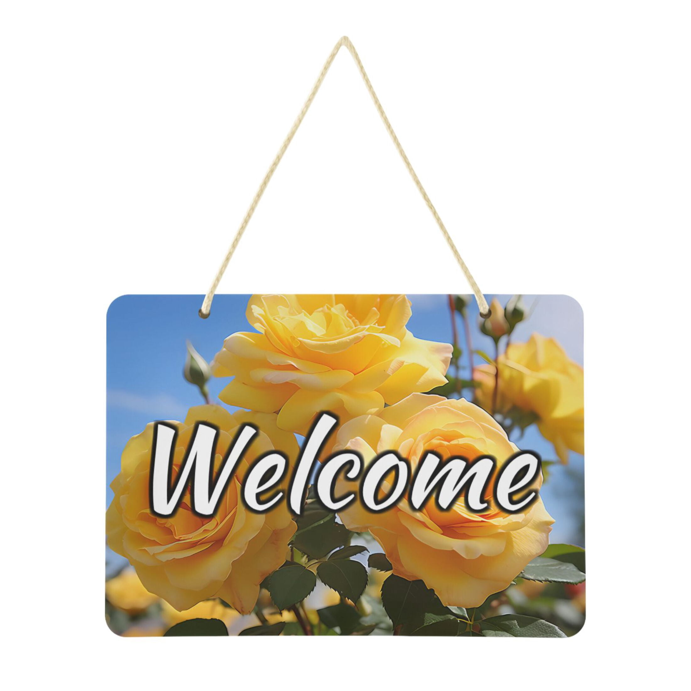 Welcome Door Sign Decoration 13.8" Rectangular Front Entrance Hanging ...