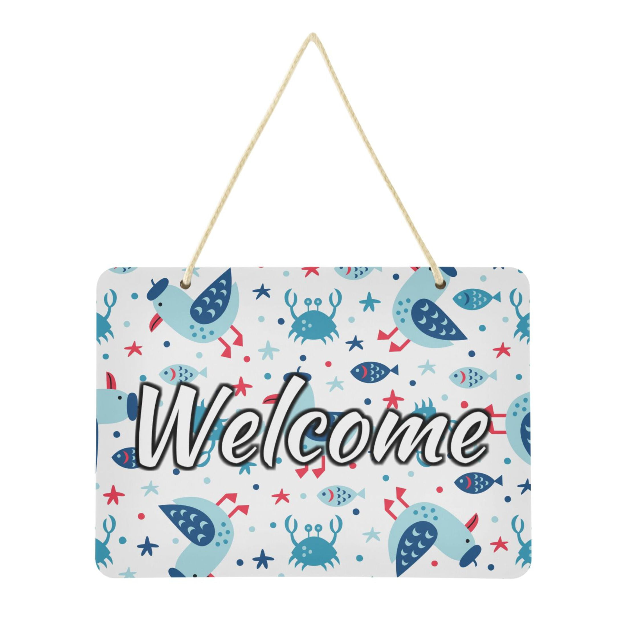 Welcome Door Sign Decoration 13.8" Rectangular Front Entrance Hanging ...
