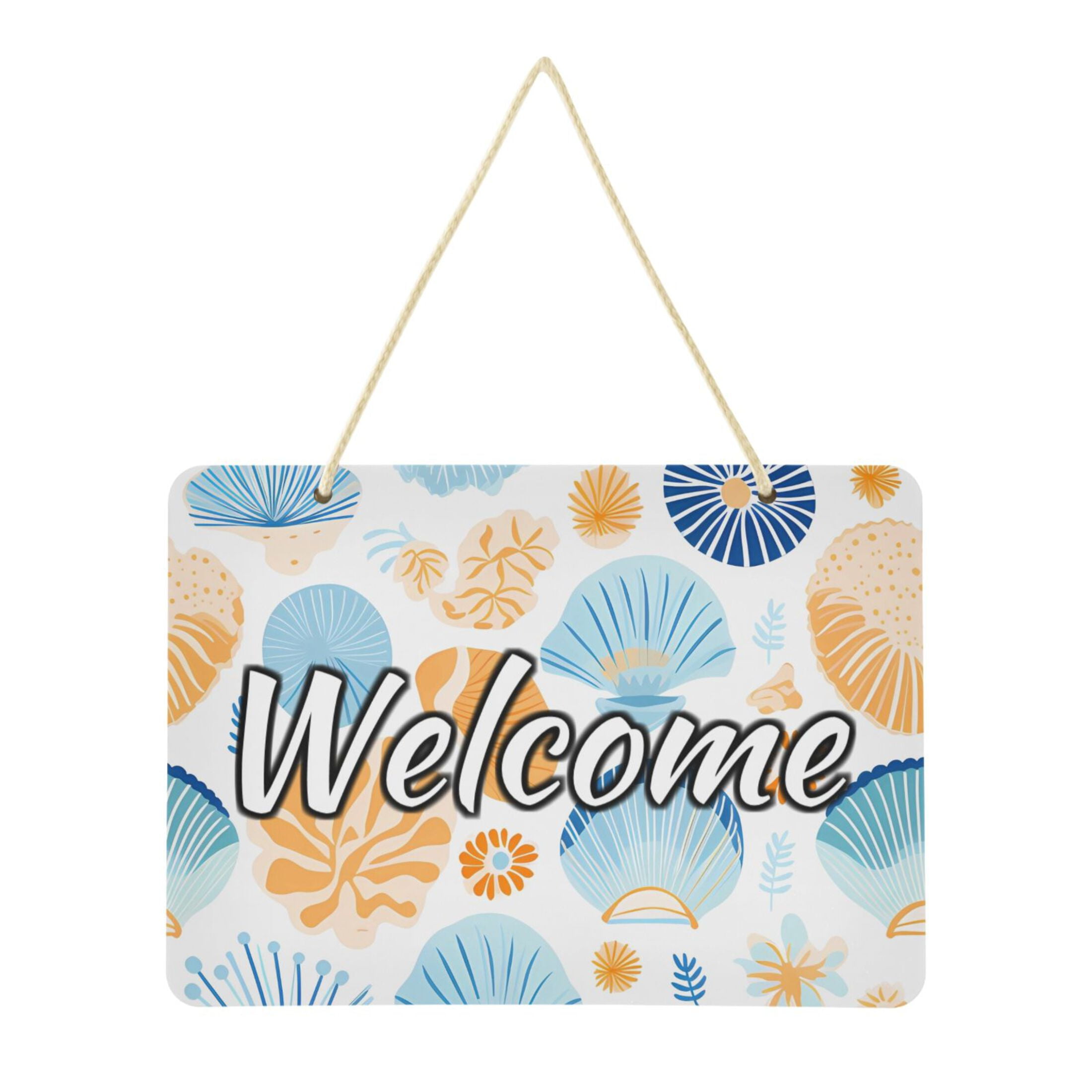 Welcome Door Sign Decoration 13.8" Rectangular Front Entrance Hanging ...
