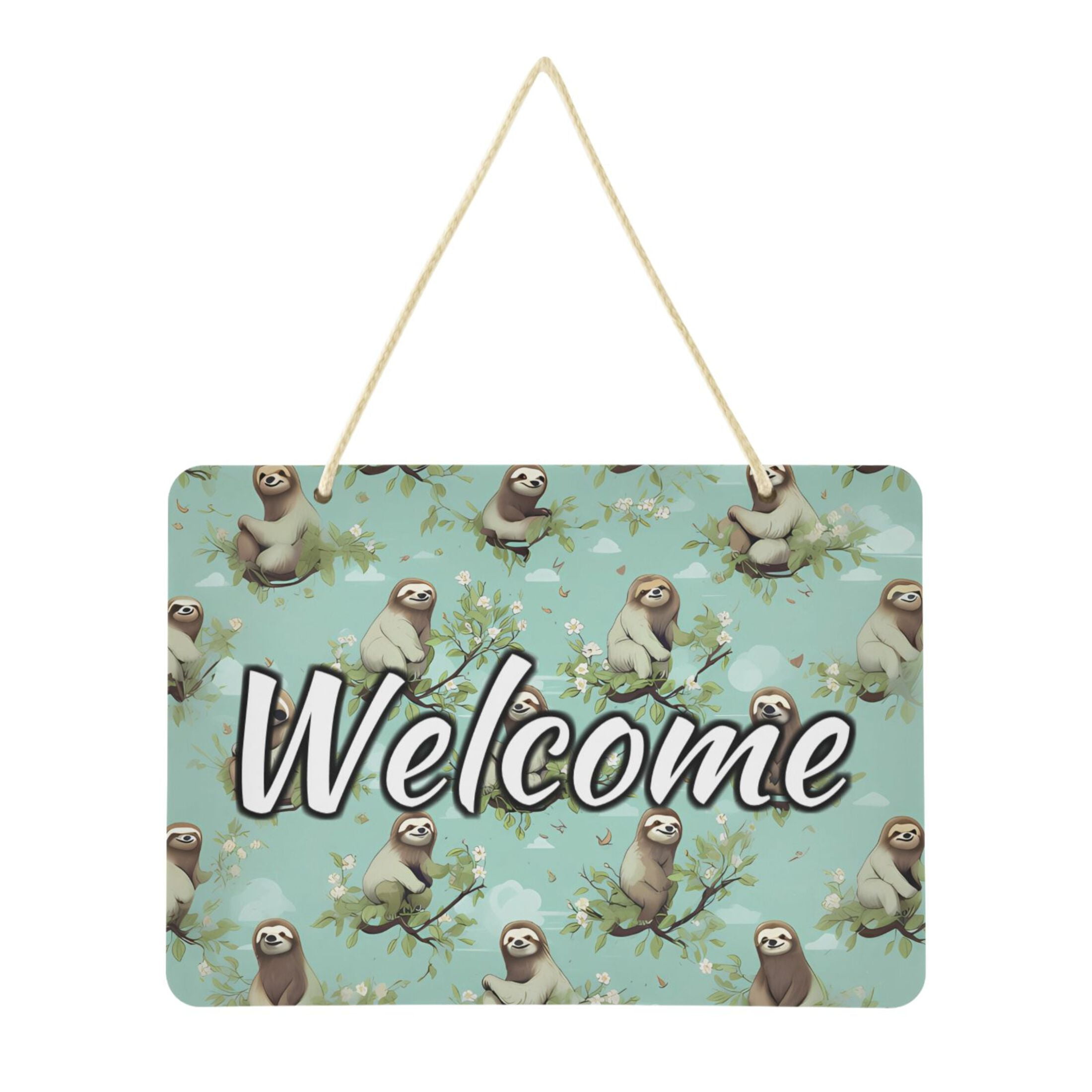 Welcome Door Sign Decoration 13.8" Rectangular Front Entrance Hanging ...