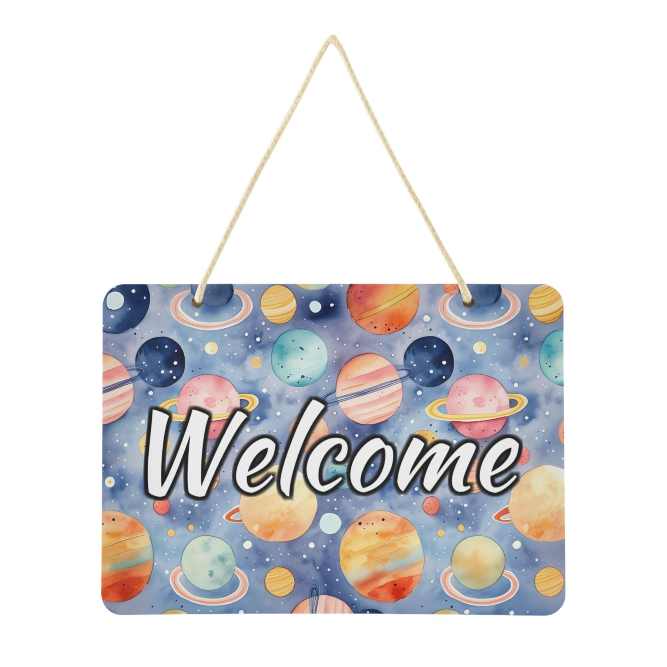 Welcome Door Sign Decoration 13.8" Rectangular Front Entrance Hanging ...
