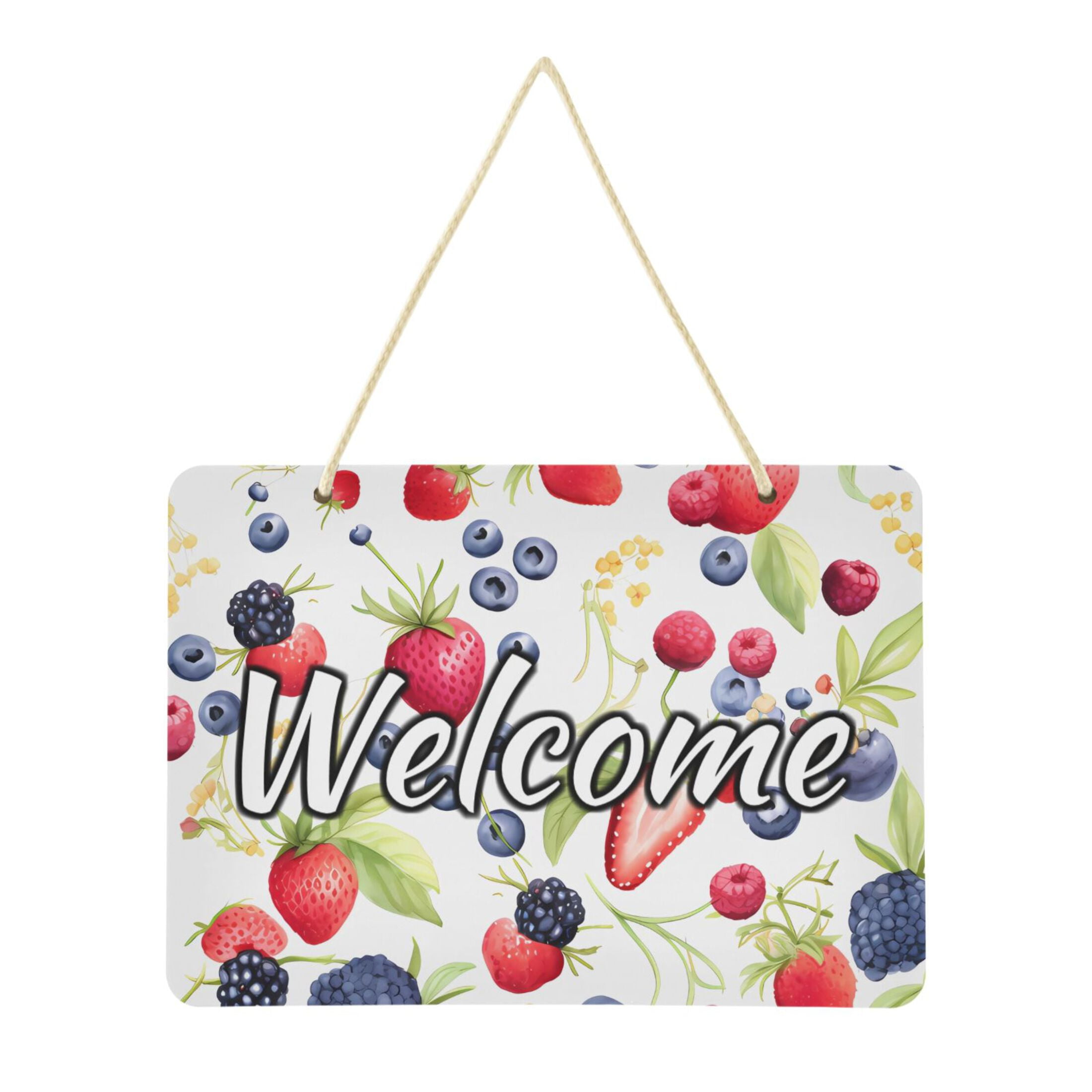 Welcome Door Sign Decoration 13.8" Rectangular Front Entrance Hanging ...