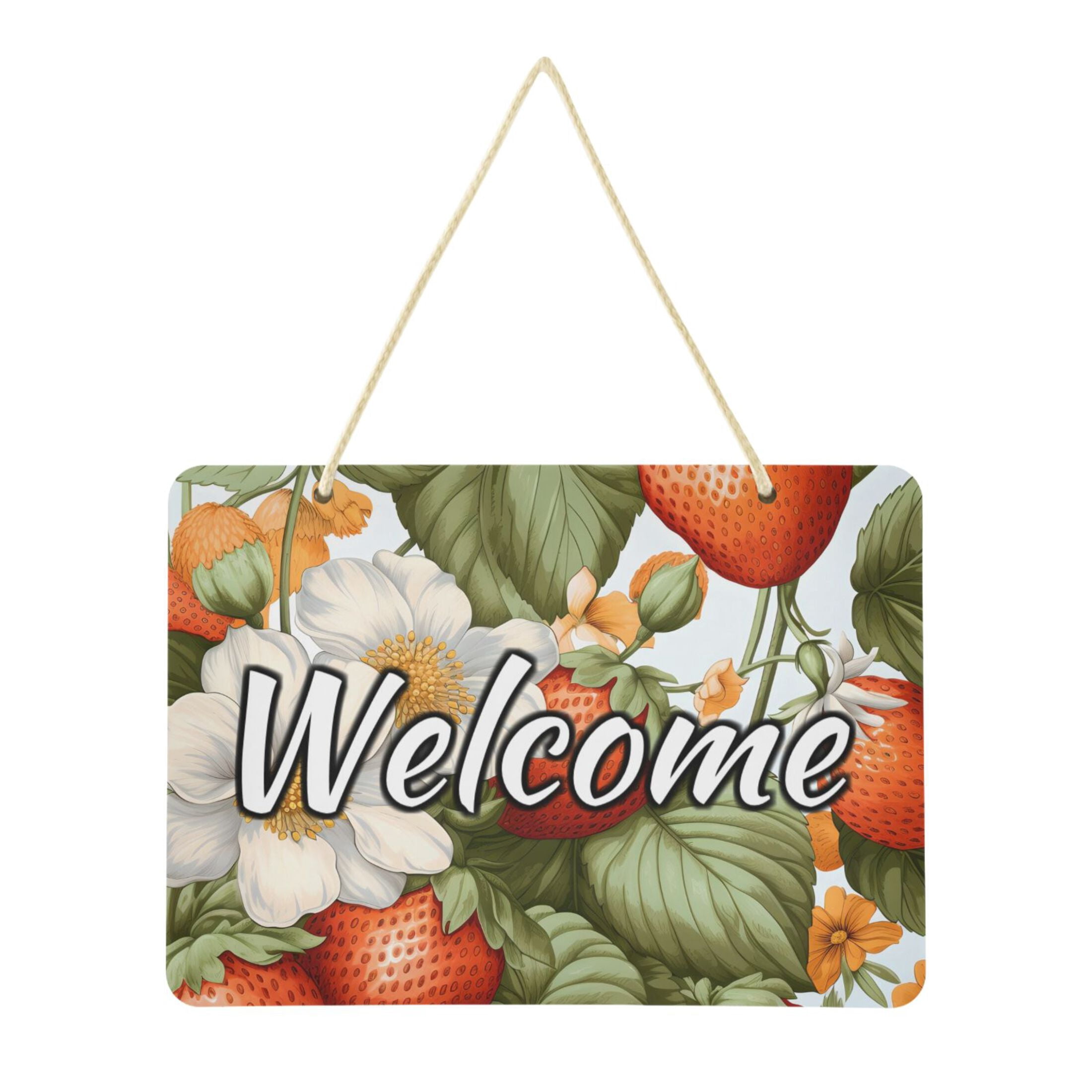 Welcome Door Sign Decoration 13.8" Rectangular Front Entrance Hanging ...