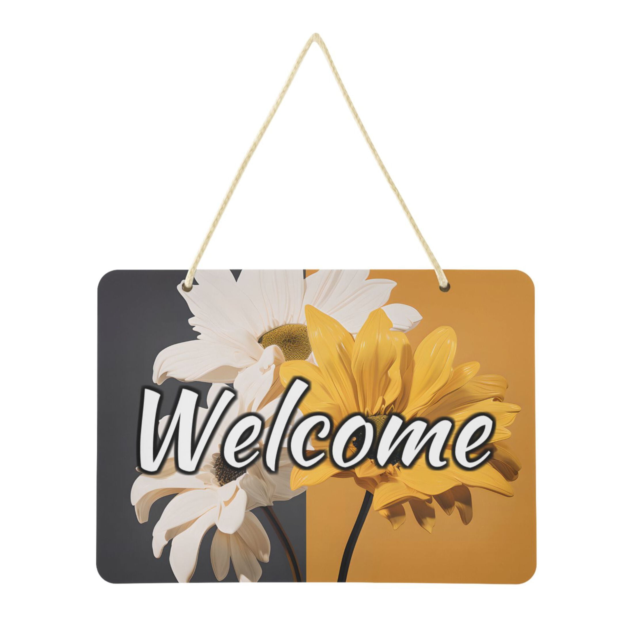 Welcome Door Sign Decoration 13.8" Rectangular Front Entrance Hanging ...