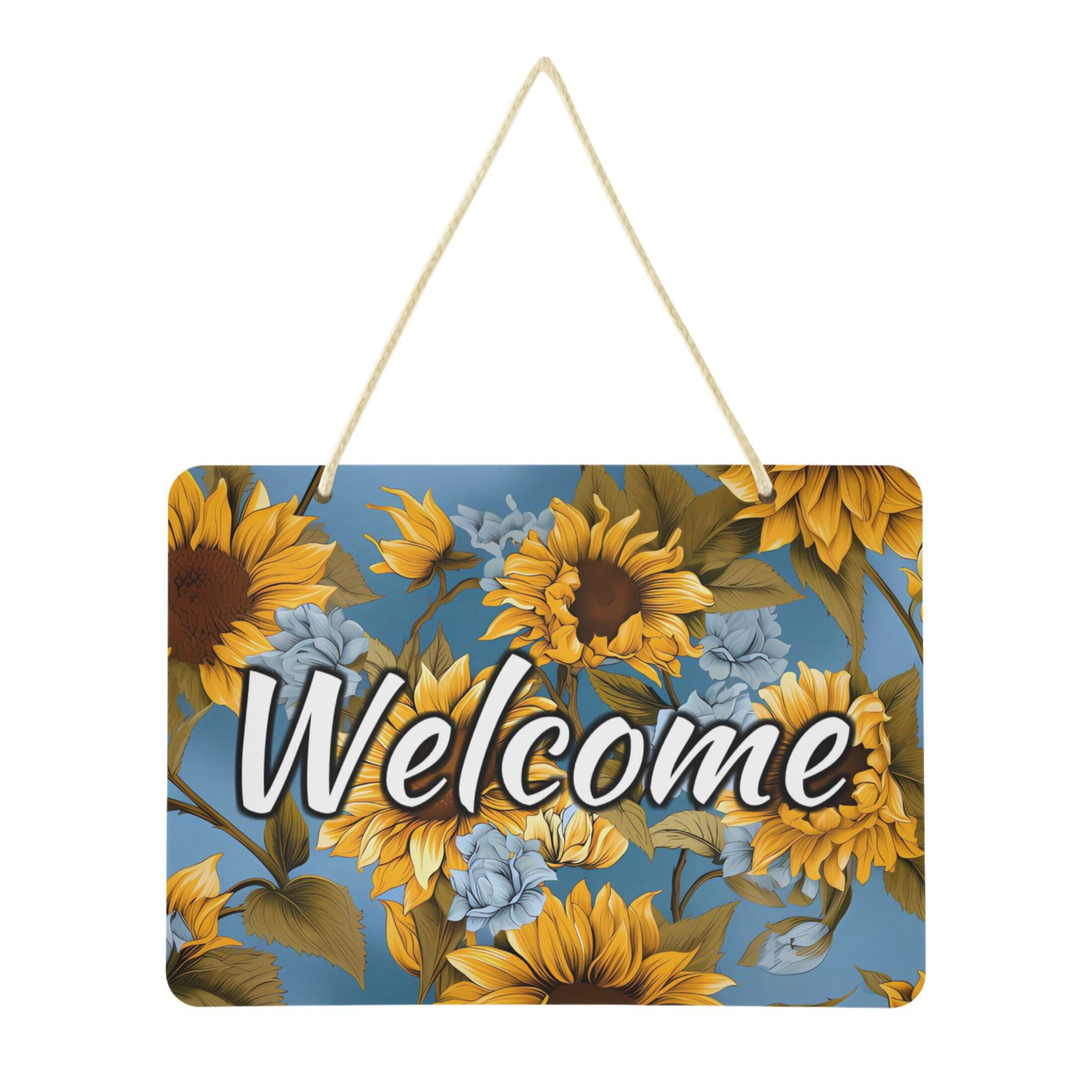 Welcome Door Sign Decoration 13.8" Rectangular Front Entrance Hanging ...