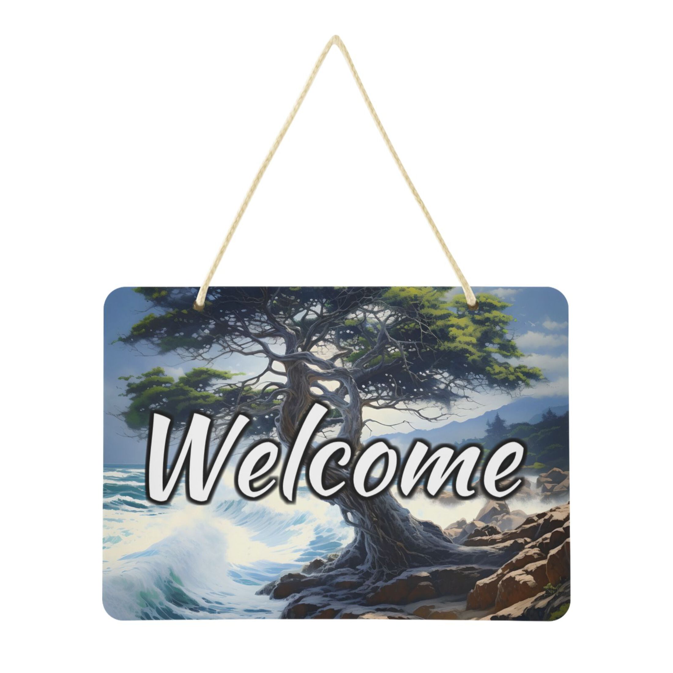 Welcome Door Sign Decoration 13.8" Rectangular Front Entrance Hanging ...