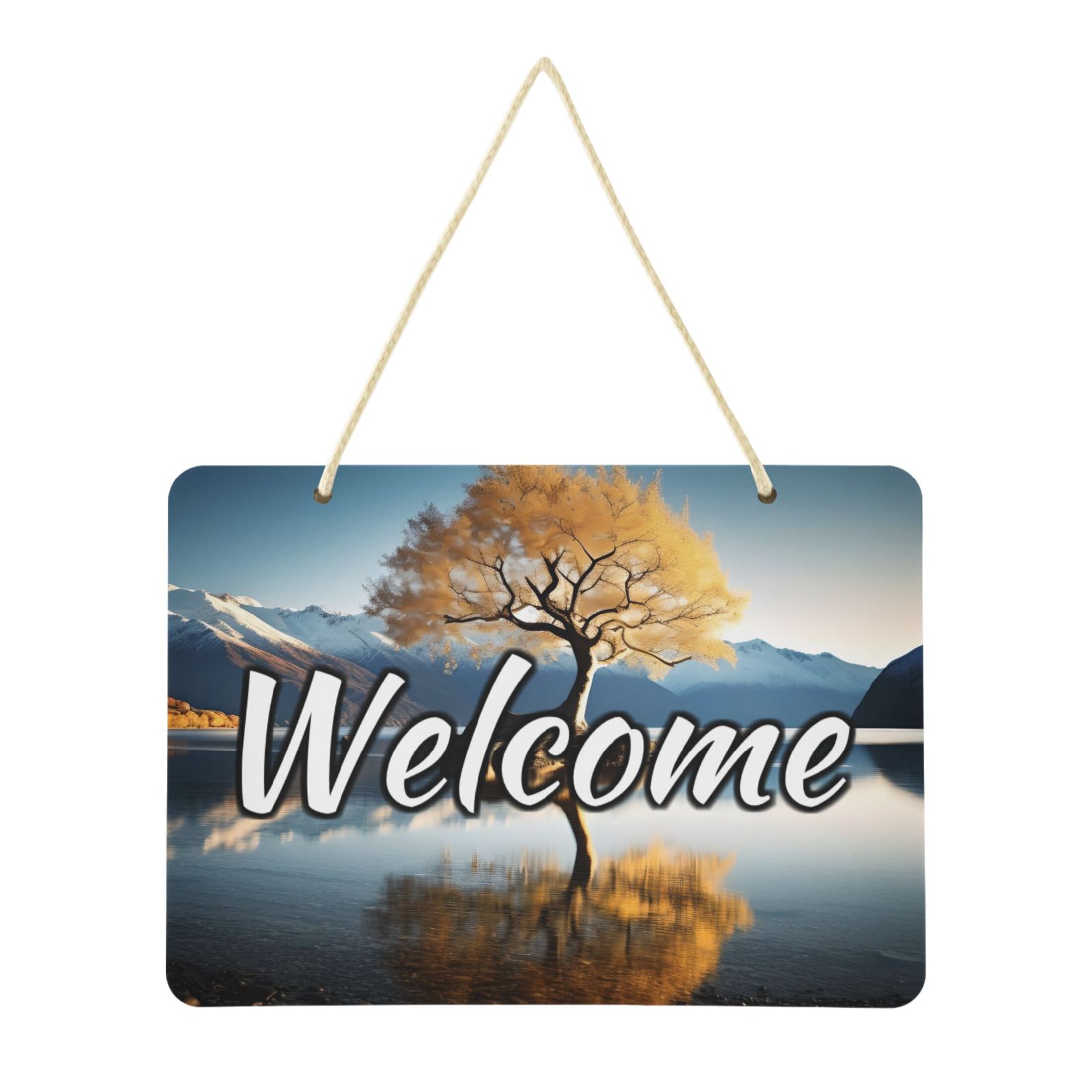 Welcome Door Sign Decoration 13.8" Rectangular Front Entrance Hanging ...