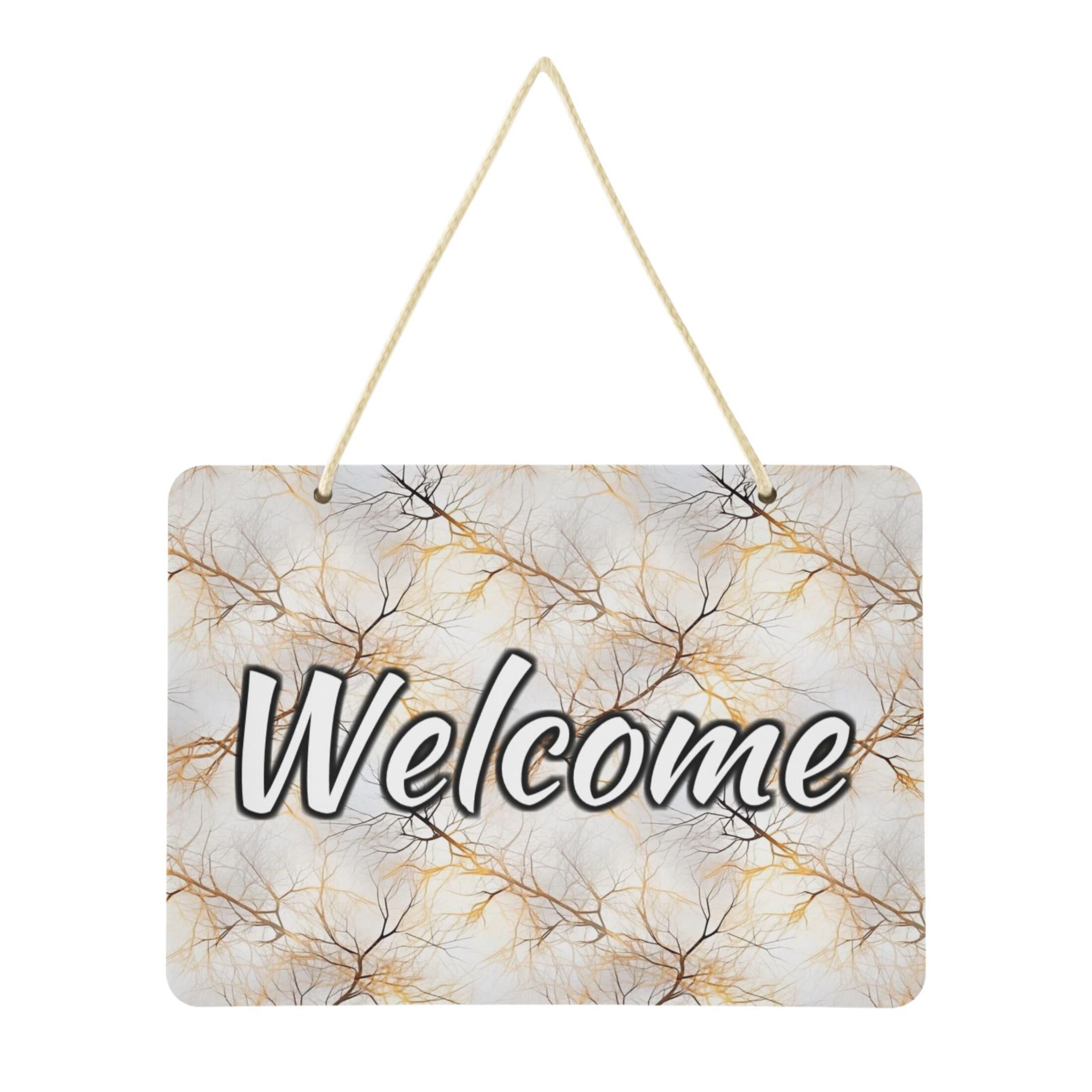 Welcome Door Sign Decoration 13.8" Rectangular Front Entrance Hanging ...