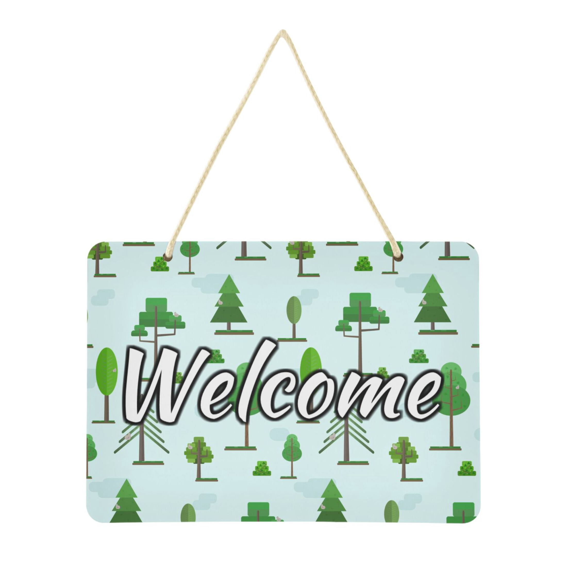 Welcome Door Sign Decoration 13.8" Rectangular Front Entrance Hanging ...