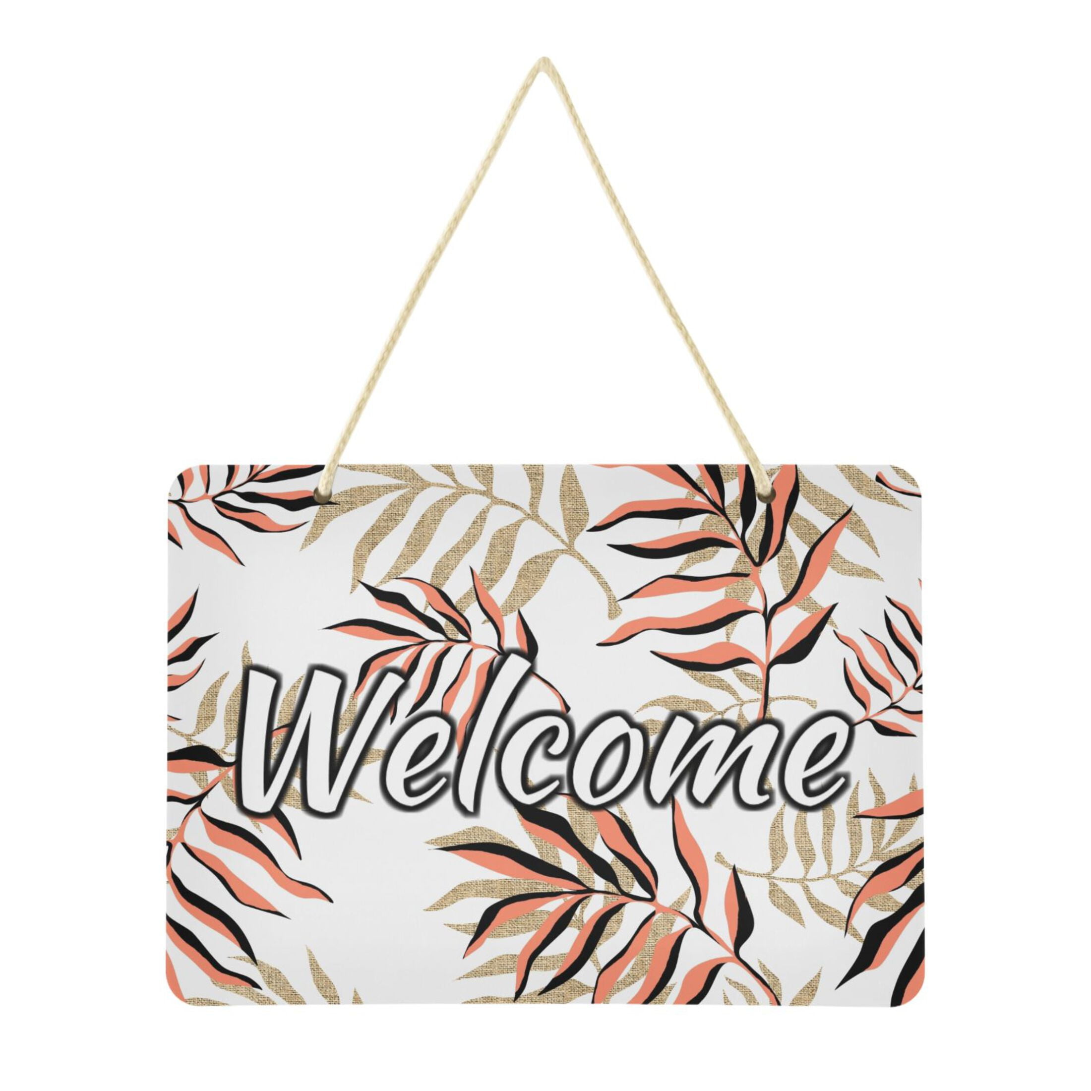 Welcome Door Sign Decoration 13.8" Rectangular Front Entrance Hanging ...