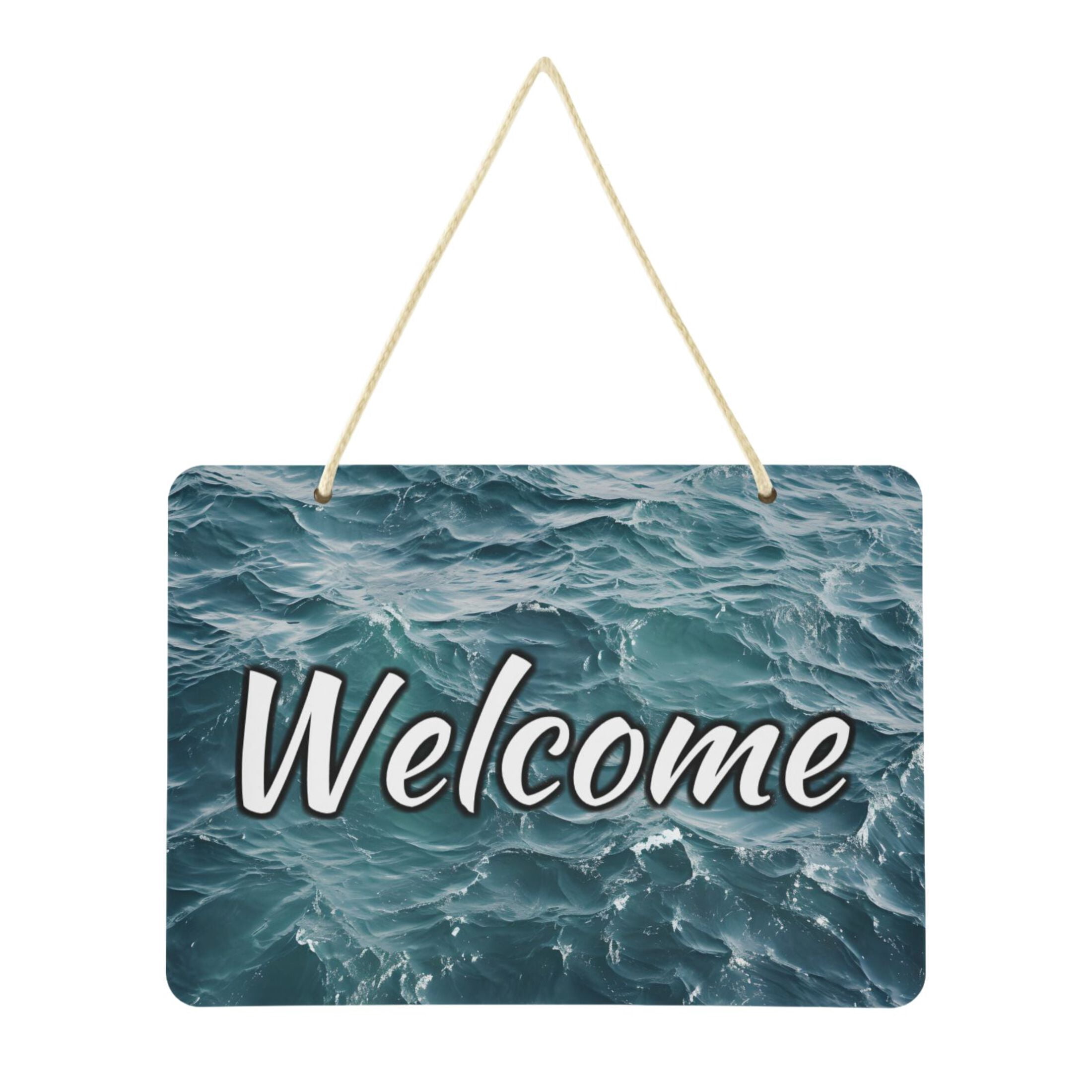 Welcome Door Sign Decoration 13.8" Rectangular Front Entrance Hanging ...