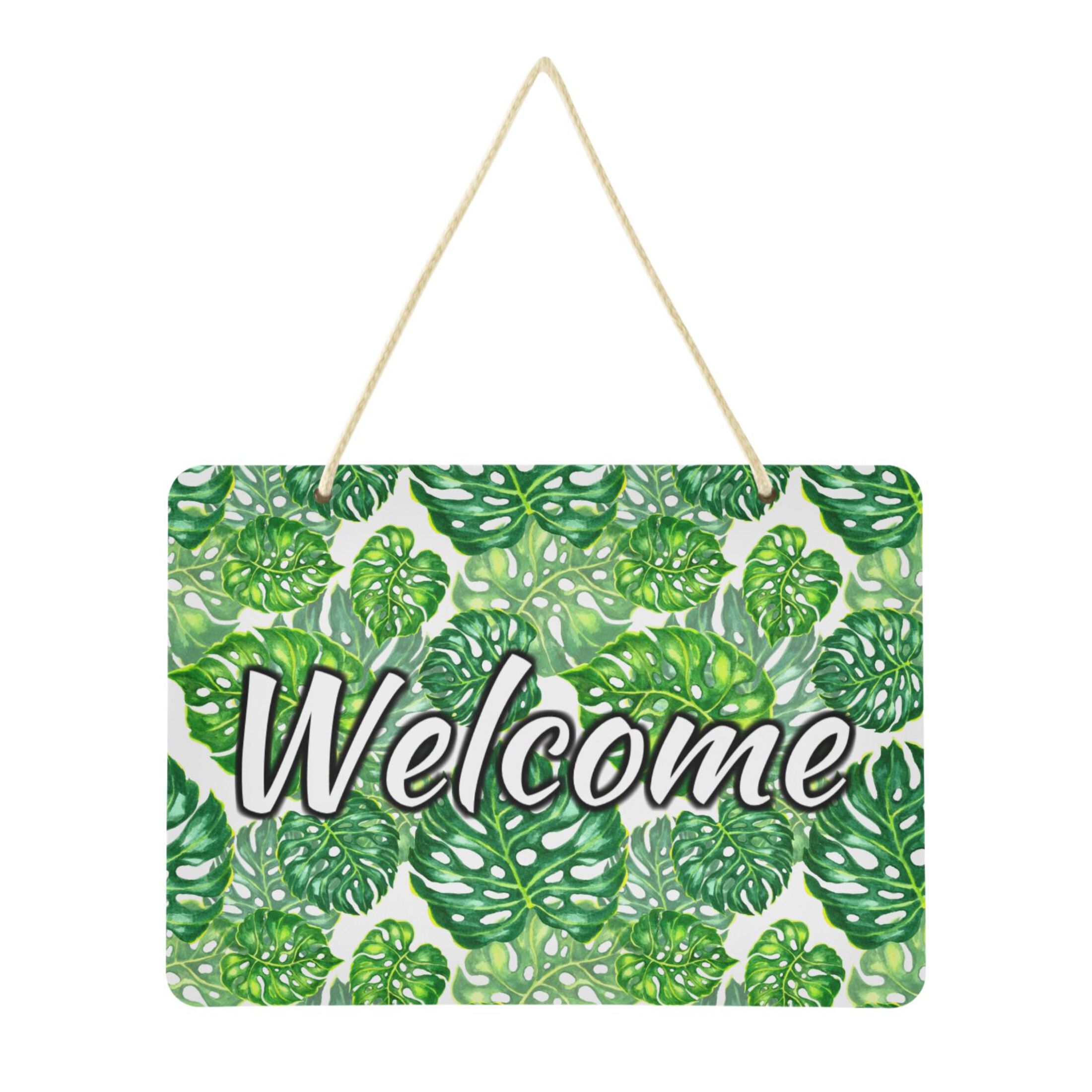 Welcome Door Sign Decoration 13.8" Rectangular Front Entrance Hanging ...
