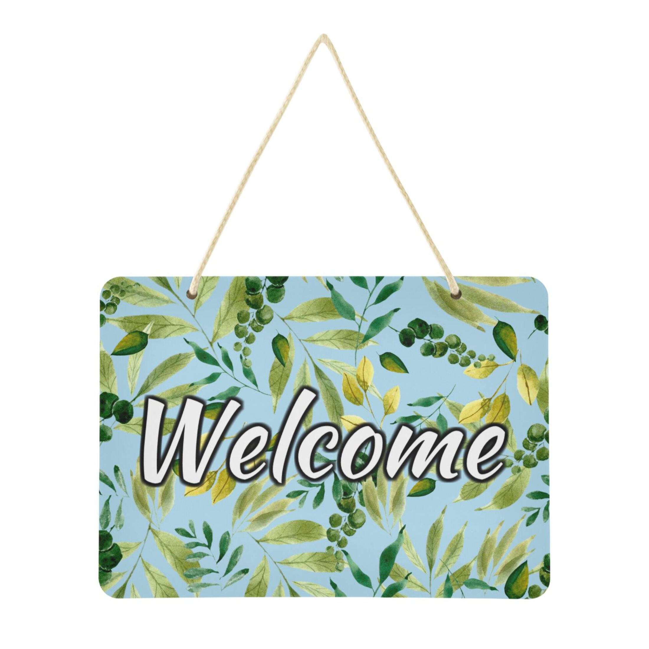 Welcome Door Sign Decoration 13.8" Rectangular Front Entrance Hanging ...