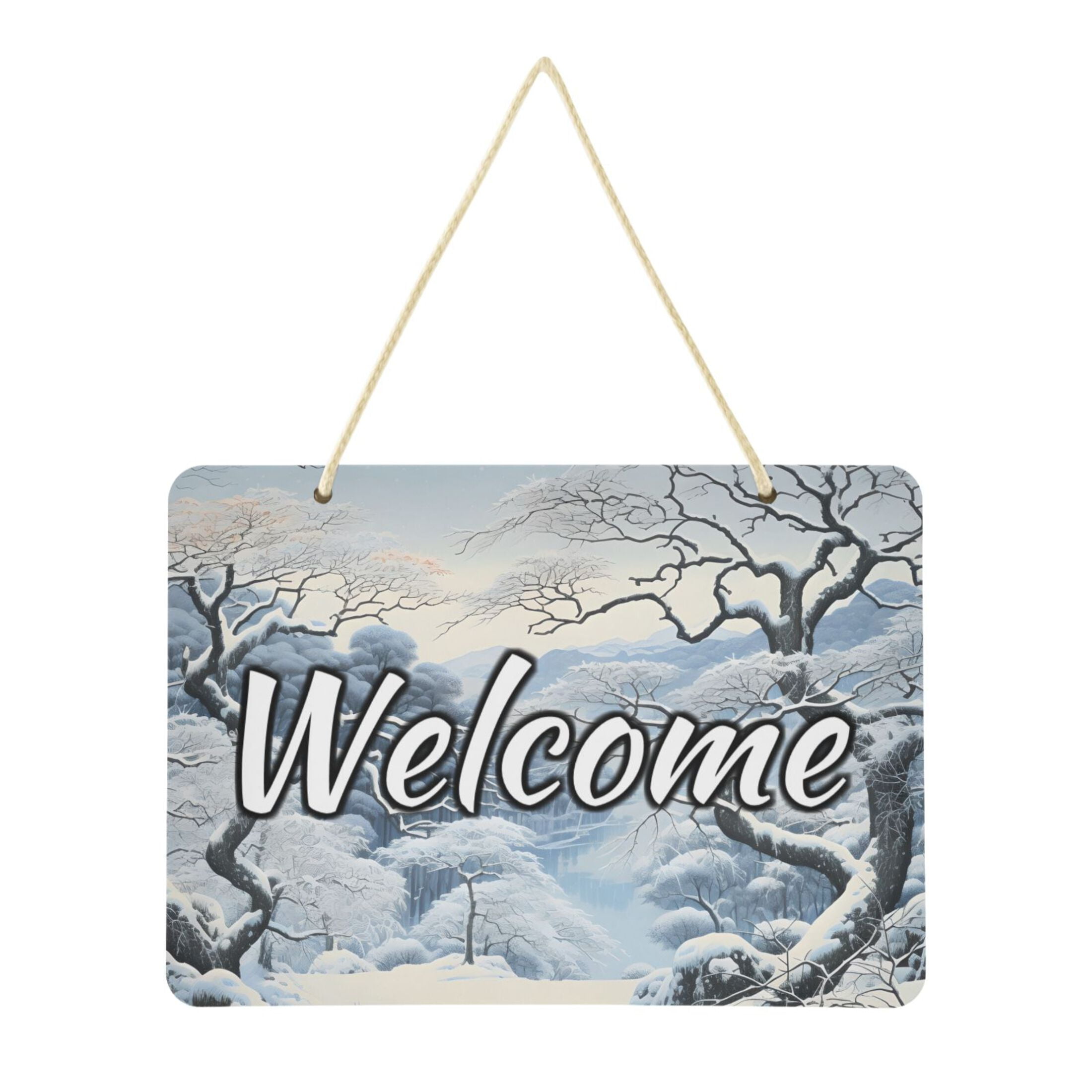 Welcome Door Sign Decoration 13.8" Rectangular Front Entrance Hanging ...