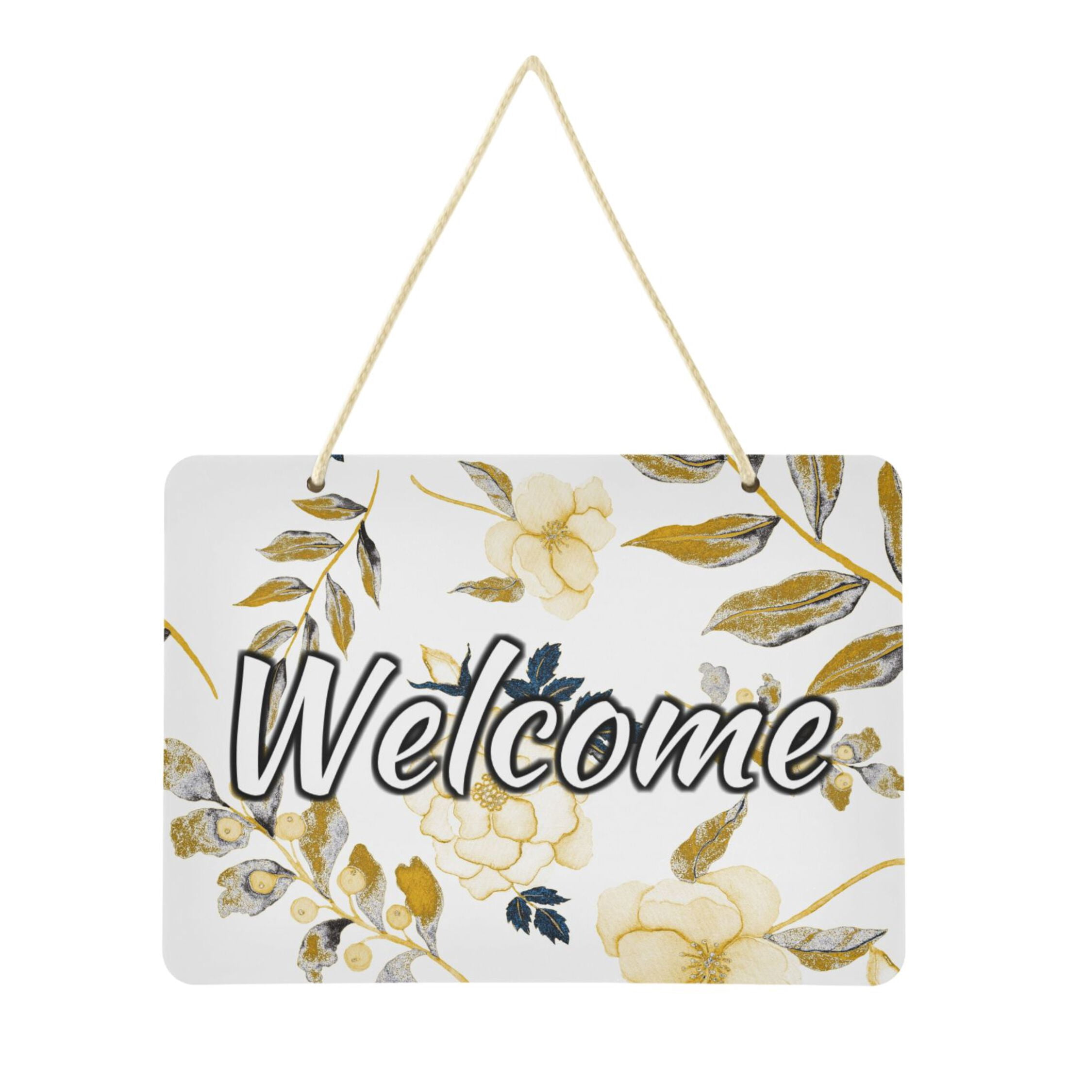 Welcome Door Sign Decoration 13.8" Rectangular Front Entrance Hanging ...