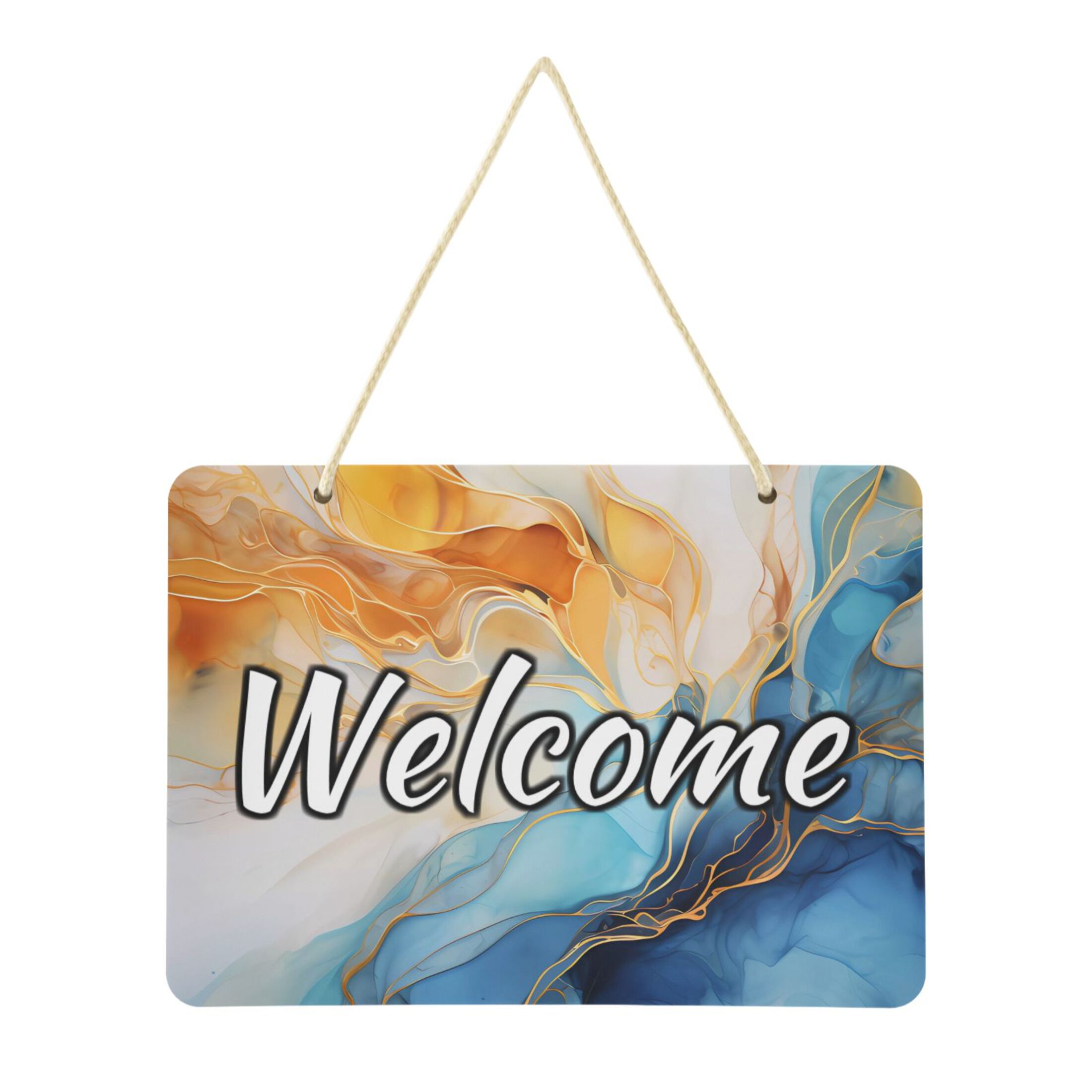 Welcome Door Sign Decoration 13.8" Rectangular Front Entrance Hanging ...