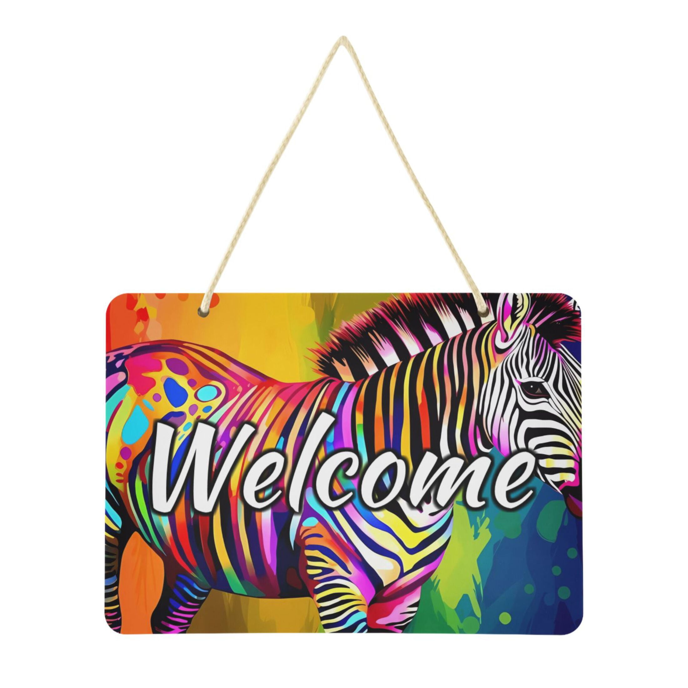 Welcome Door Sign Decoration 13.8" Rectangular Front Entrance Hanging ...
