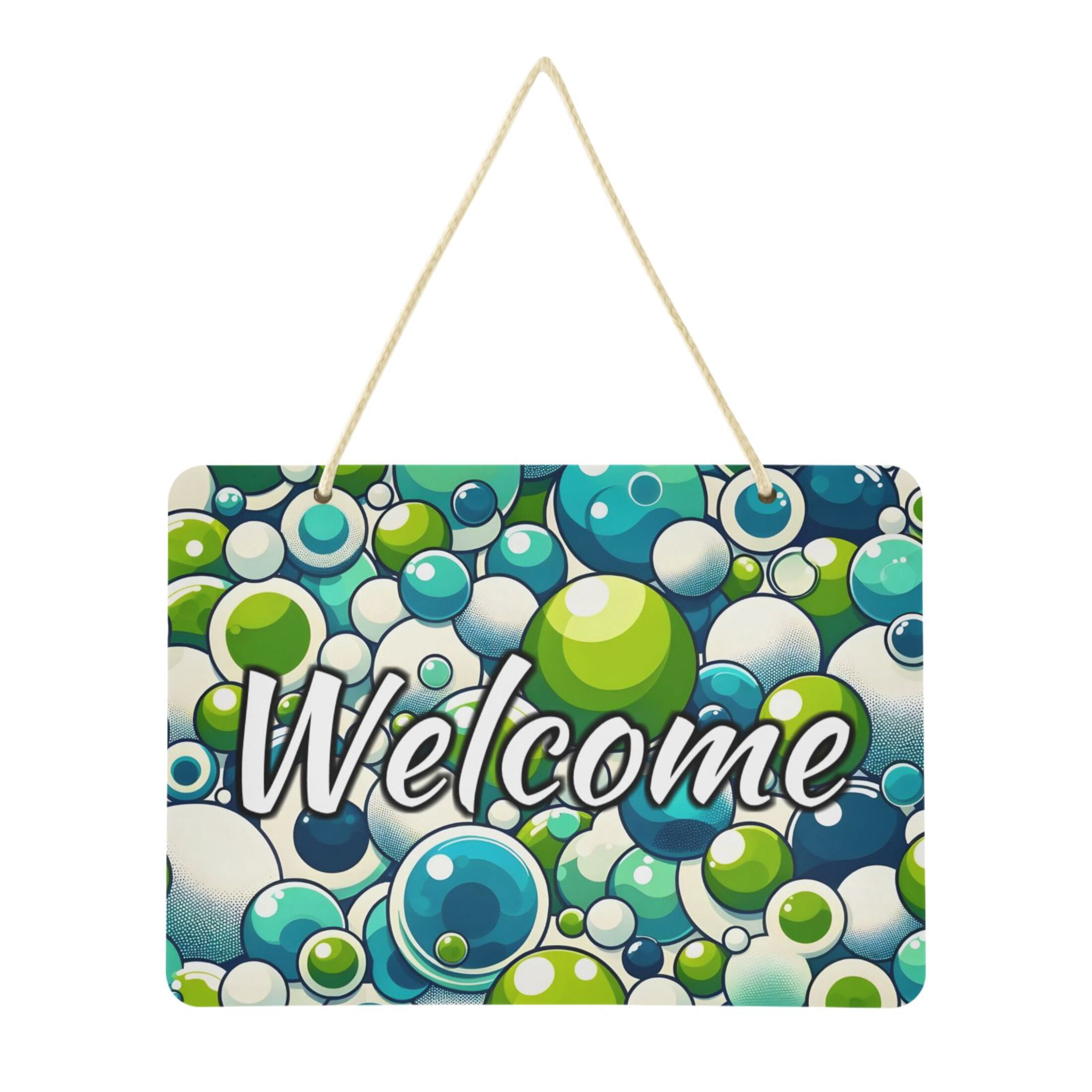 Welcome Door Sign Decoration Abstract Dots Print 13.8" Rectangular ...