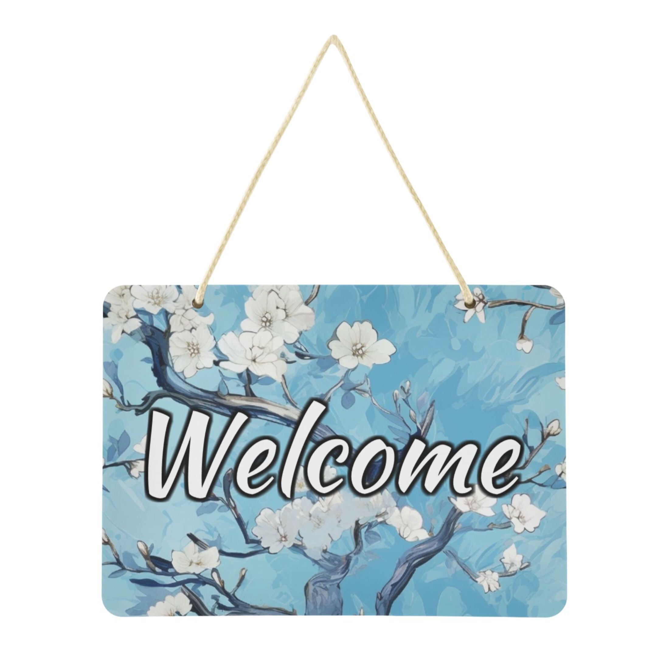 Welcome Door Sign Decoration Abstract Floral on Branch 13.8 ...