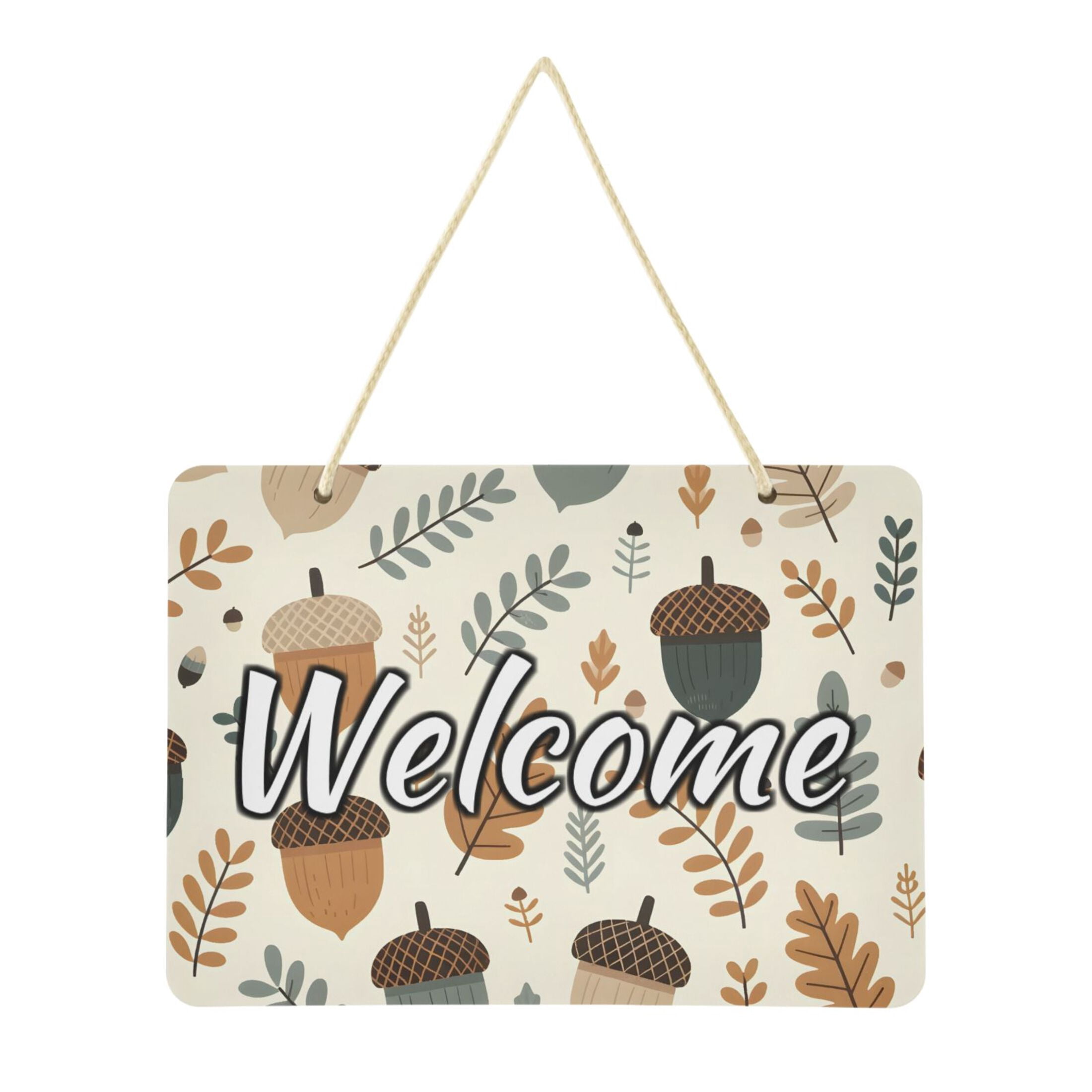 Welcome Door Sign Decoration Abstract Forest Fruit 13.8" Rectangular ...