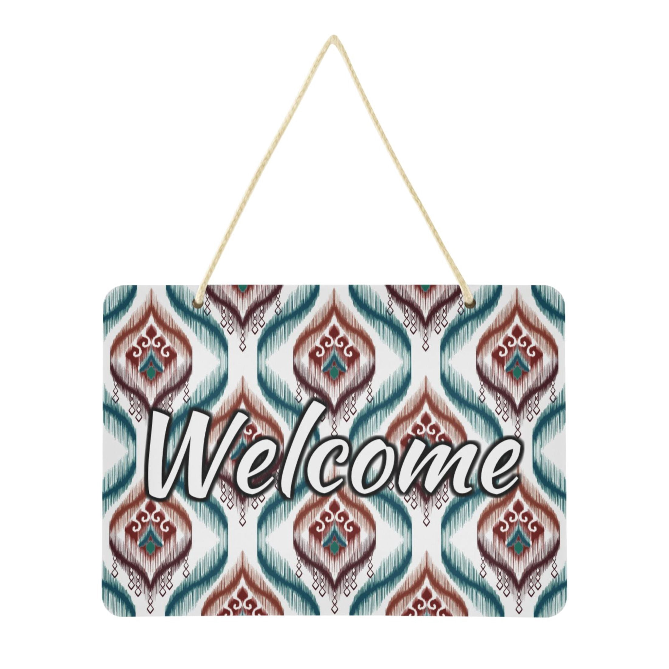 Welcome Door Sign Decoration Ethnic Bohomia Tribal Mandala 13.8 ...