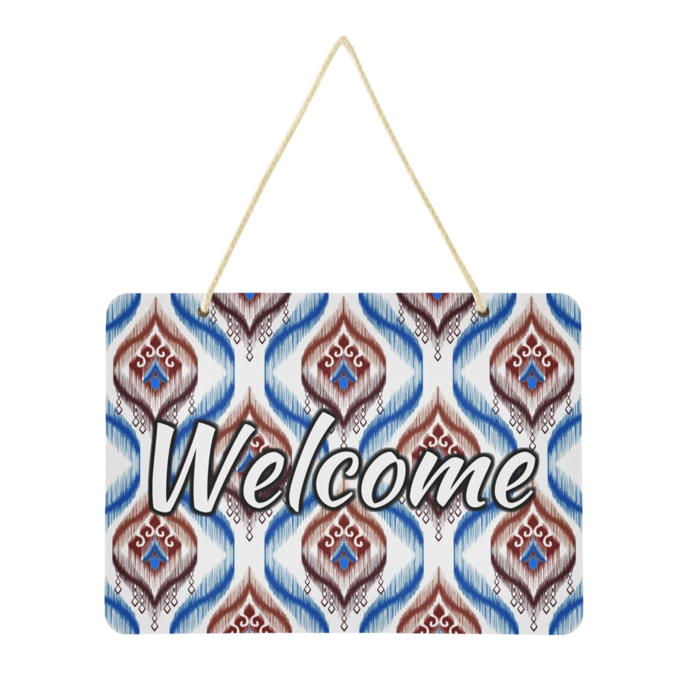 Welcome Door Sign Decoration Ethnic Mandala Bohomia Tribal 13.8 ...
