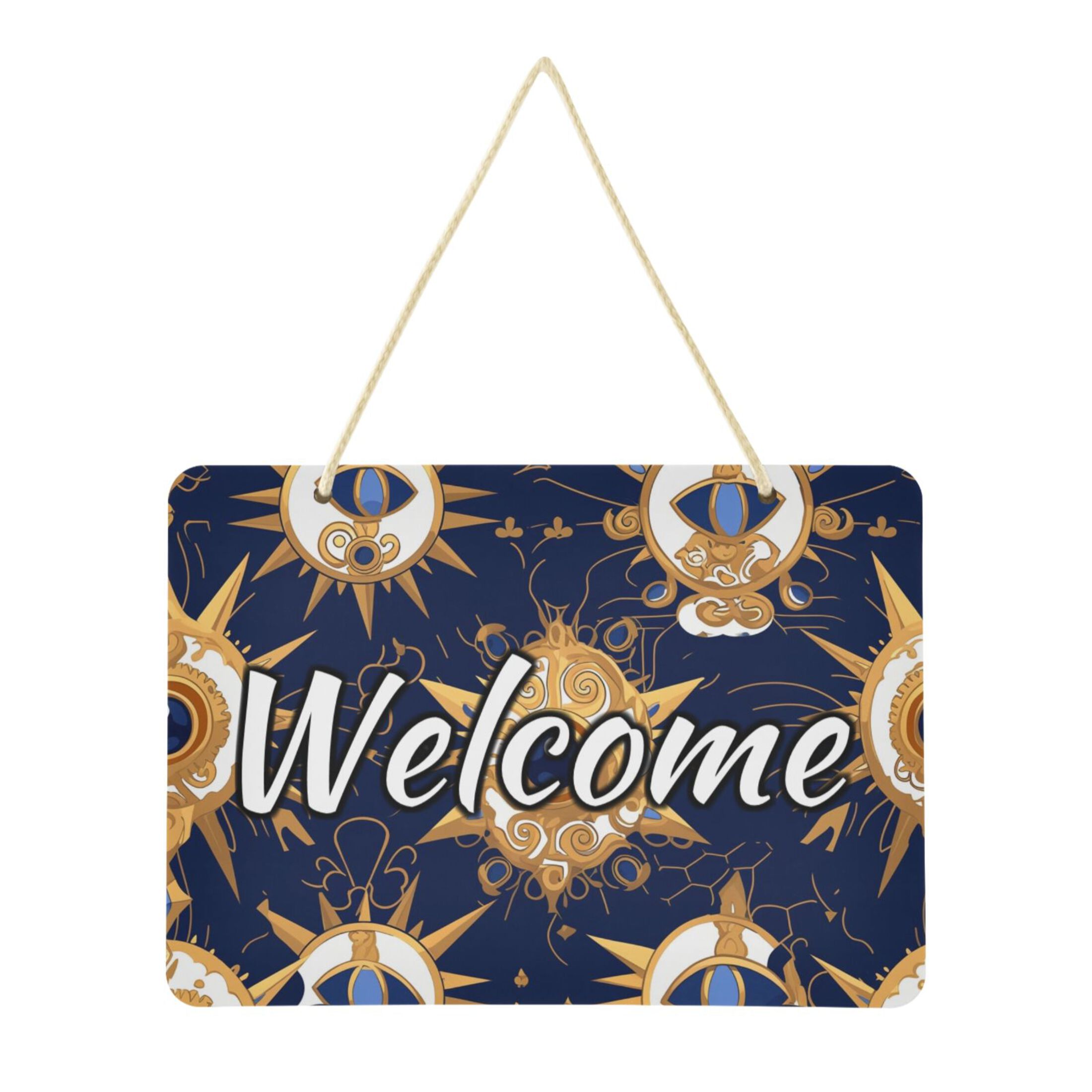 Welcome Door Sign Decoration Eyes Bohomia 13.8" Rectangular Front ...