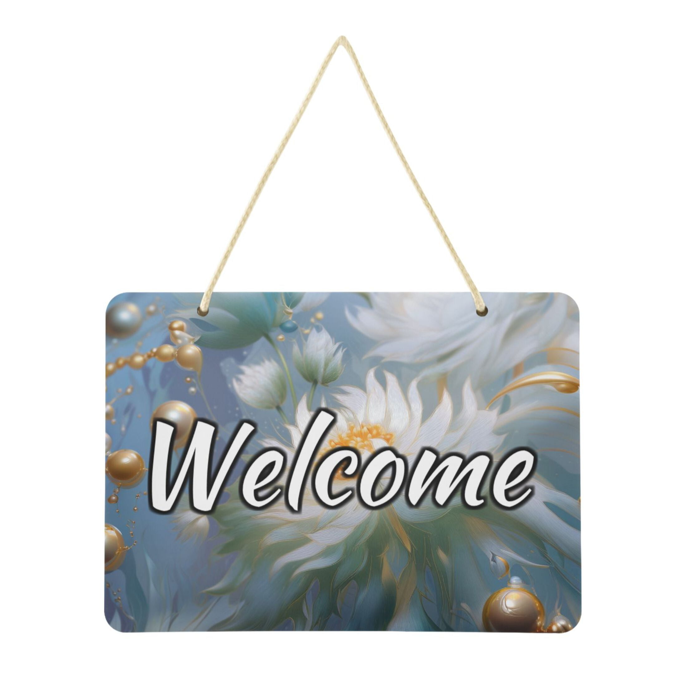 Welcome Door Sign Decoration Jasmine Flowers and Pearls 13.8 ...