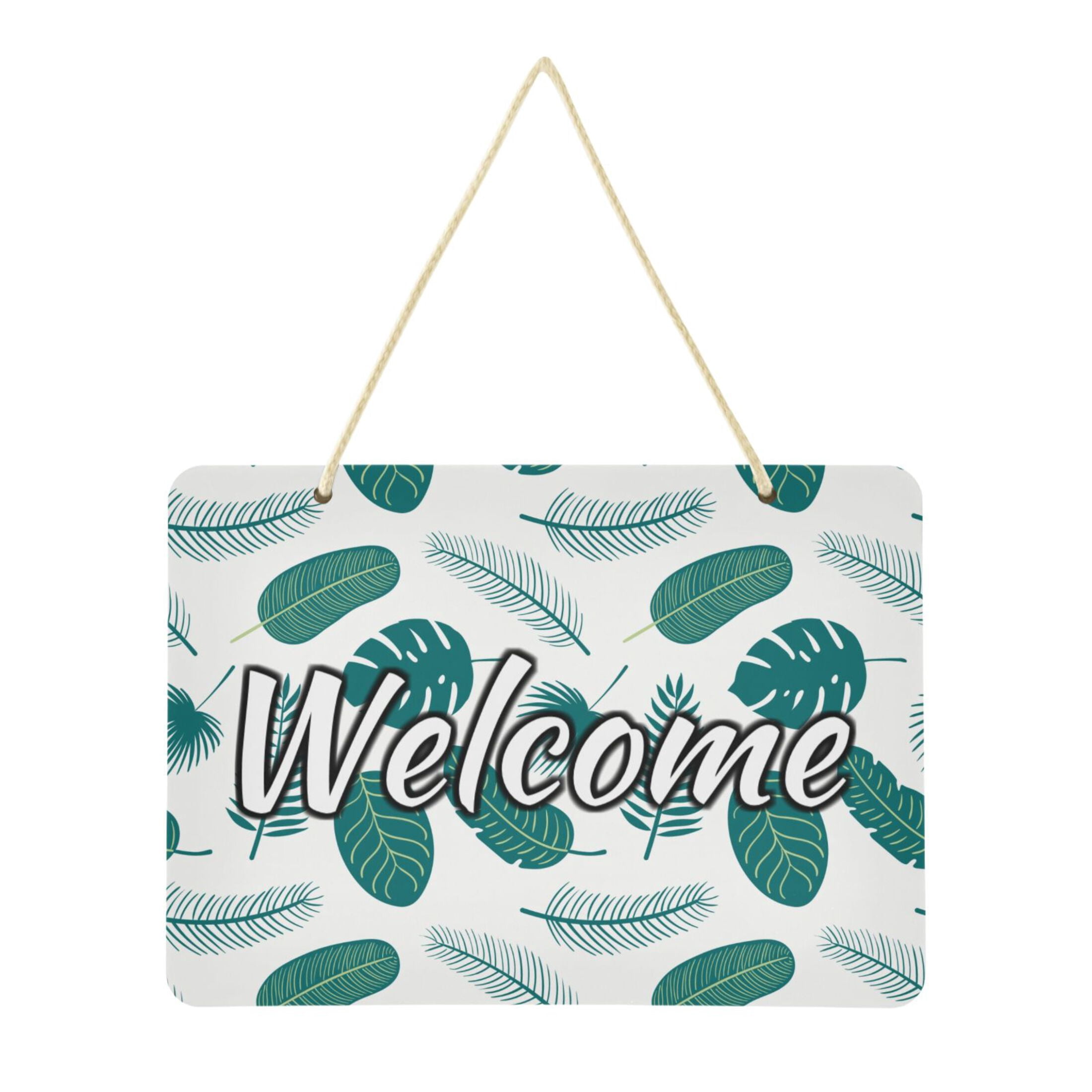 Welcome Door Sign Decoration Palm Tree Leaves Tropical 13.8 ...