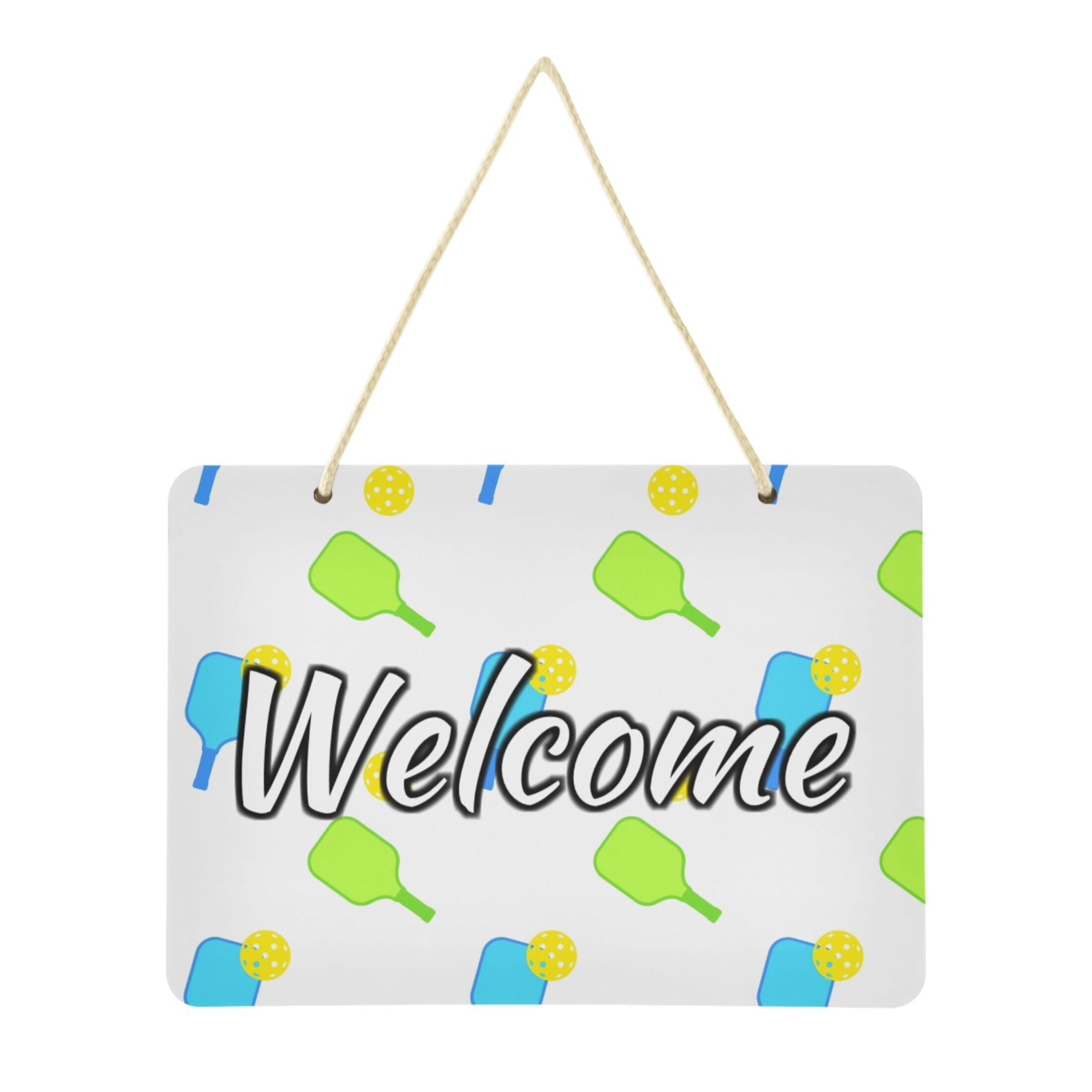 Welcome Door Sign Decoration Pickle Balls 13.8" Rectangular Front ...