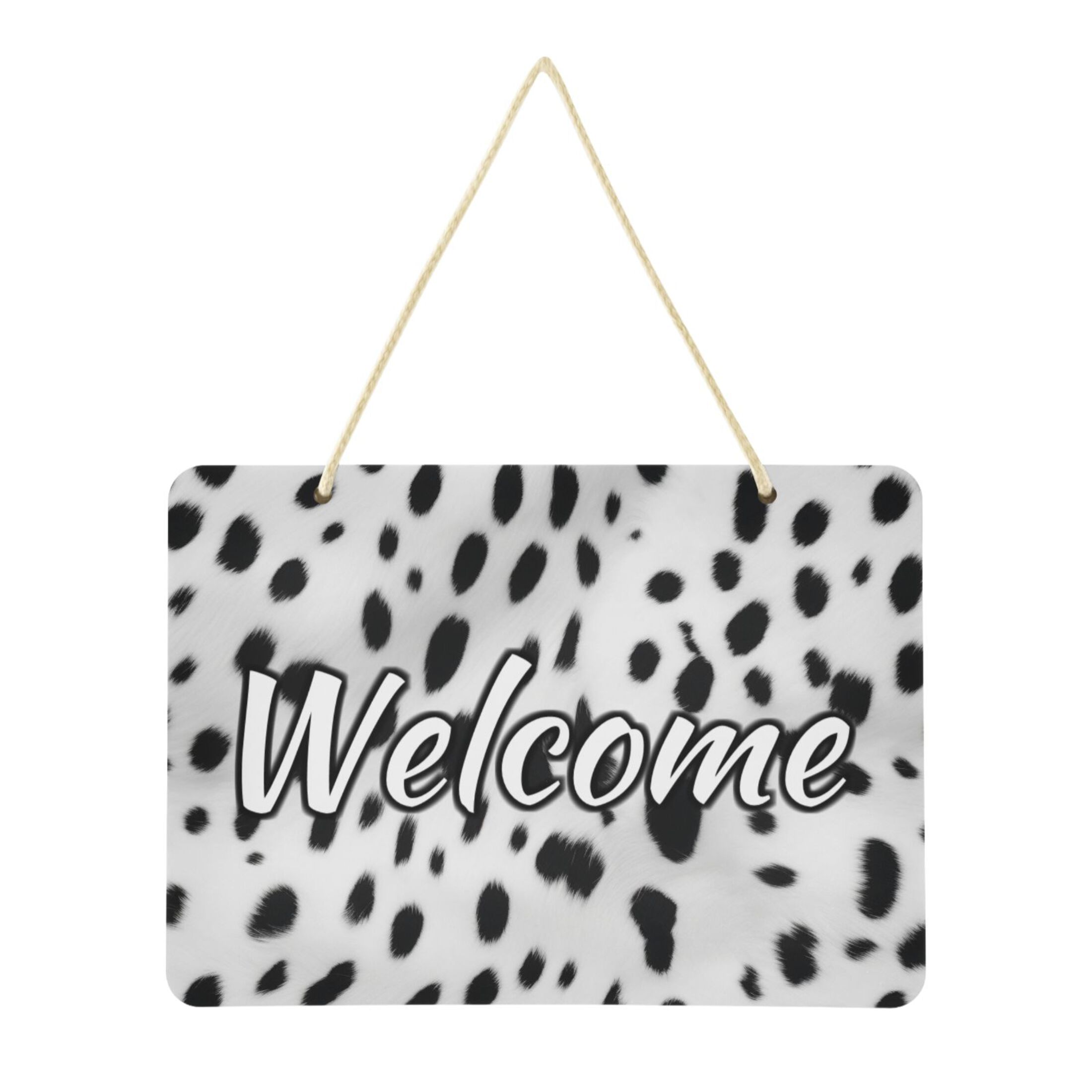 Welcome Door Sign Decoration Polka Dots 13.8" Rectangular Front ...