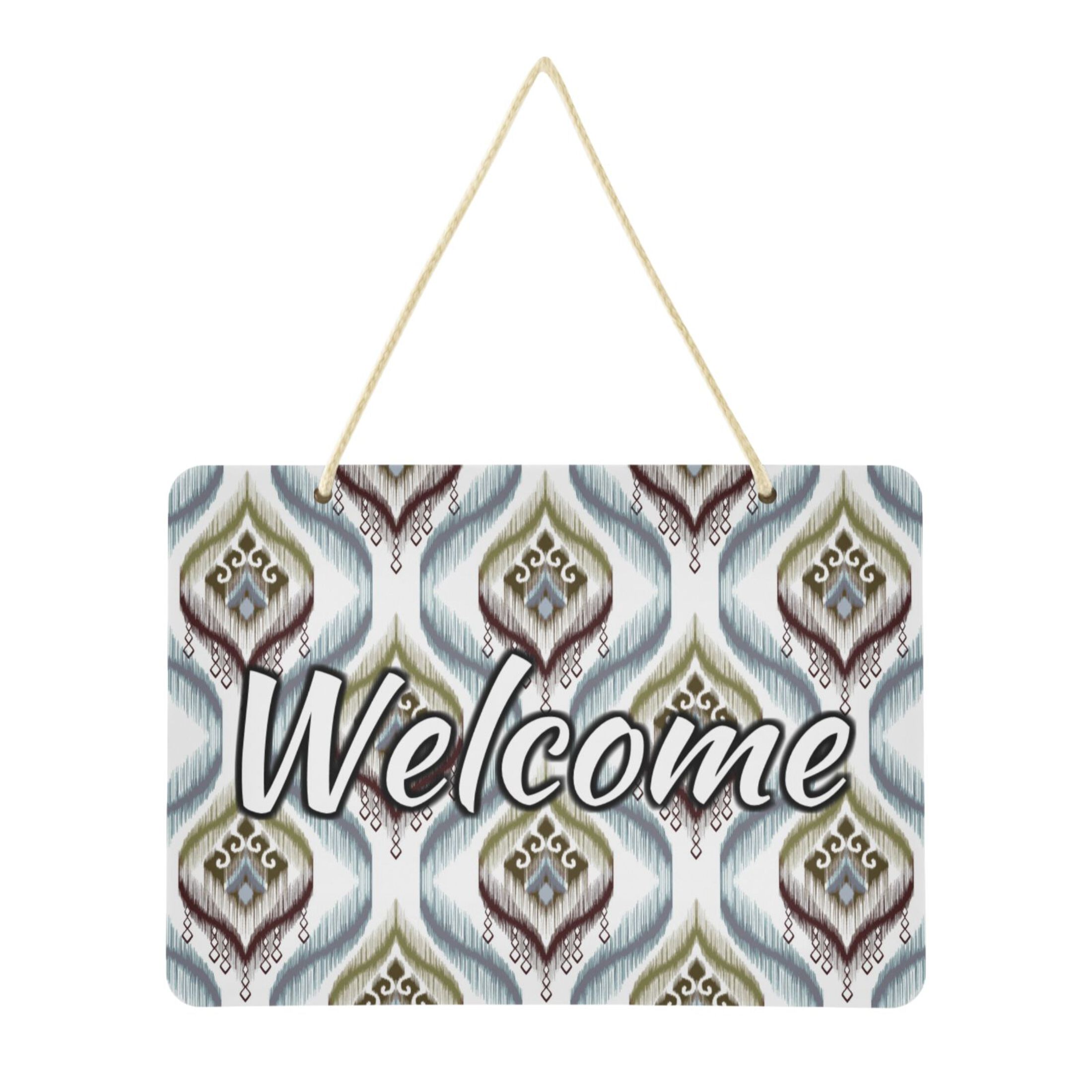 Welcome Door Sign Decoration Tribal Ethnic Indian Mandala 13.8 ...